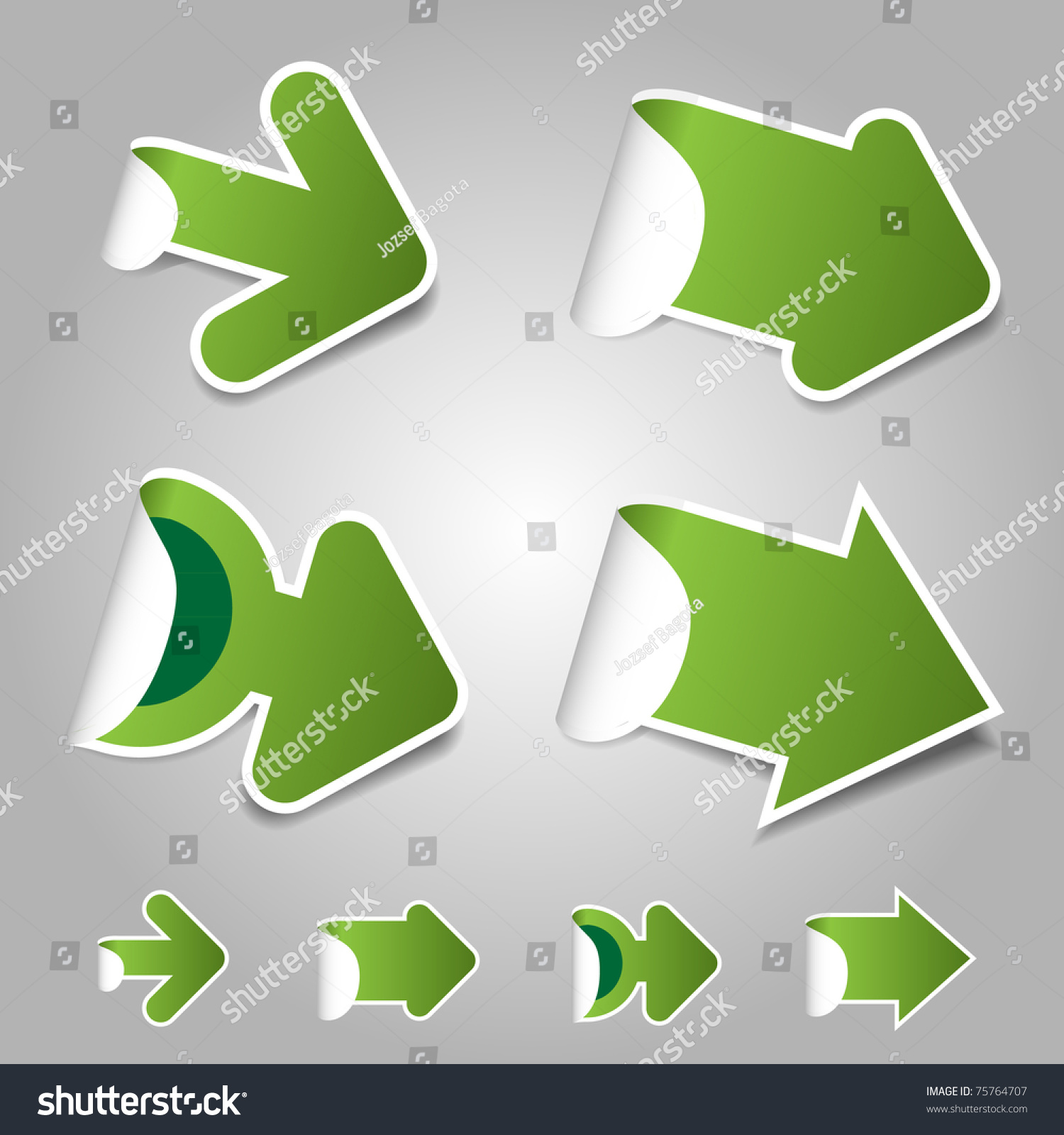 3d Vector Arrows Set Royalty Free Stock Vector 75764707