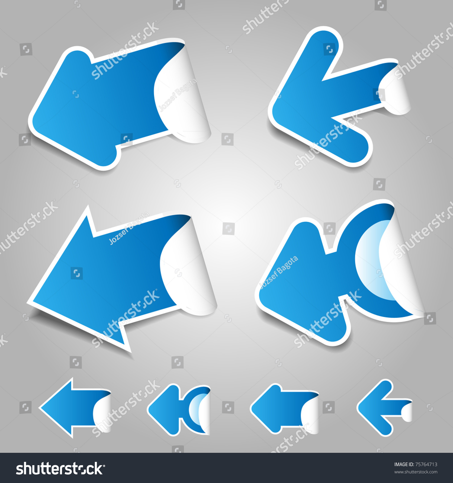 3d Vector Arrows Set Royalty Free Stock Vector 75764713