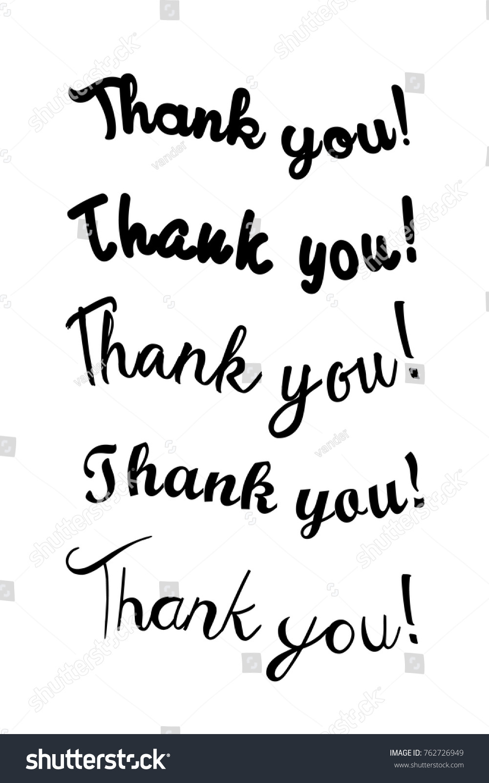 Thank You Card Hand Drawn Lettering Ink Vector Royalty Free Stock