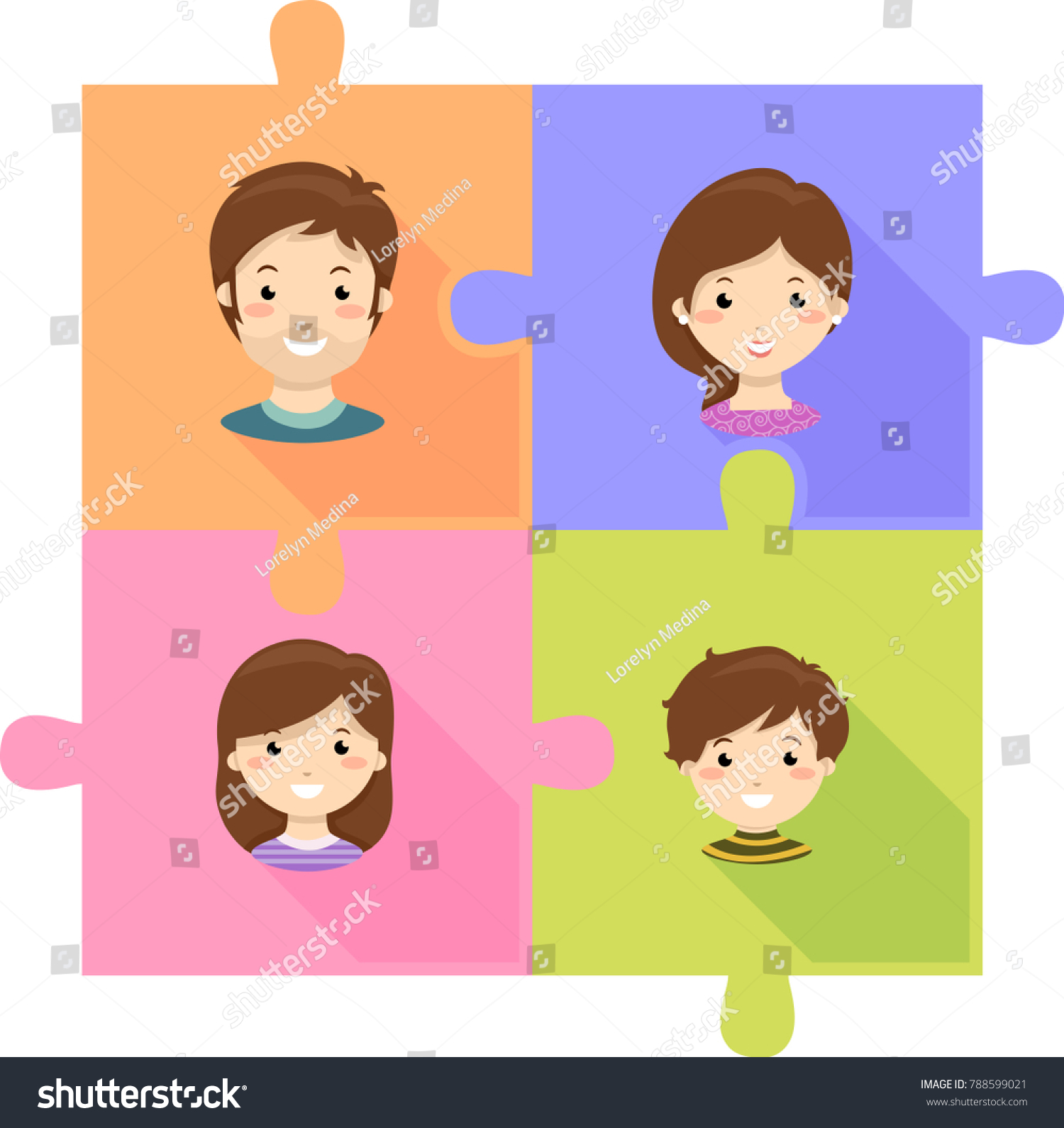 Illustration of Connected Puzzle Pieces - Royalty Free Stock Vector ...