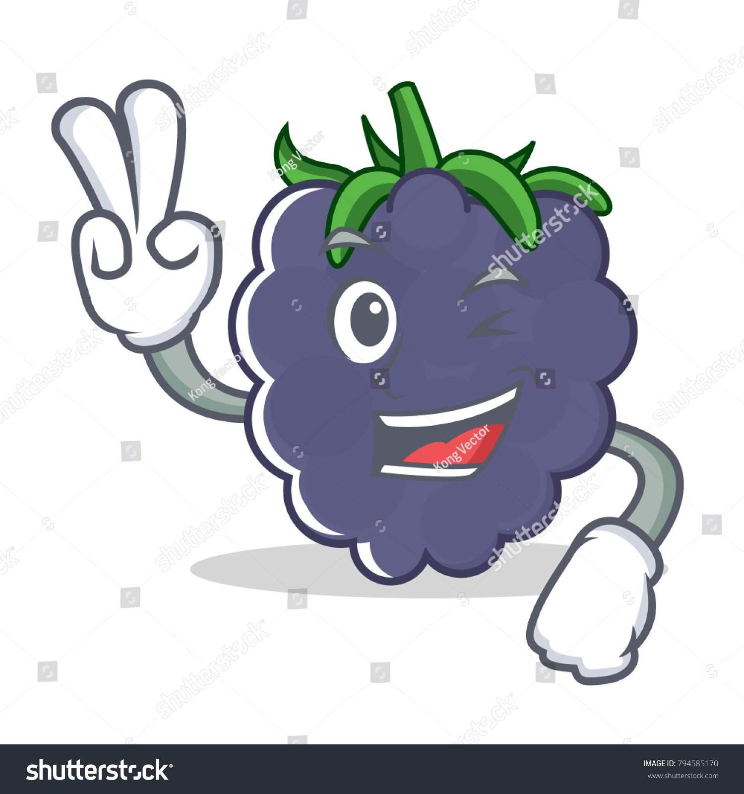 Two finger blackberry character cartoon style - Royalty Free Stock ...