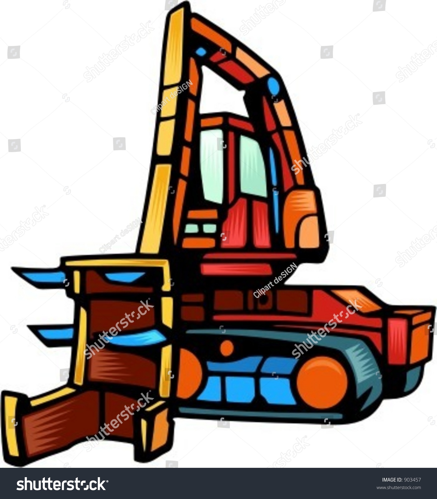 Tracked Feller Bunchervector Illustration Royalty Free Stock Vector 903457