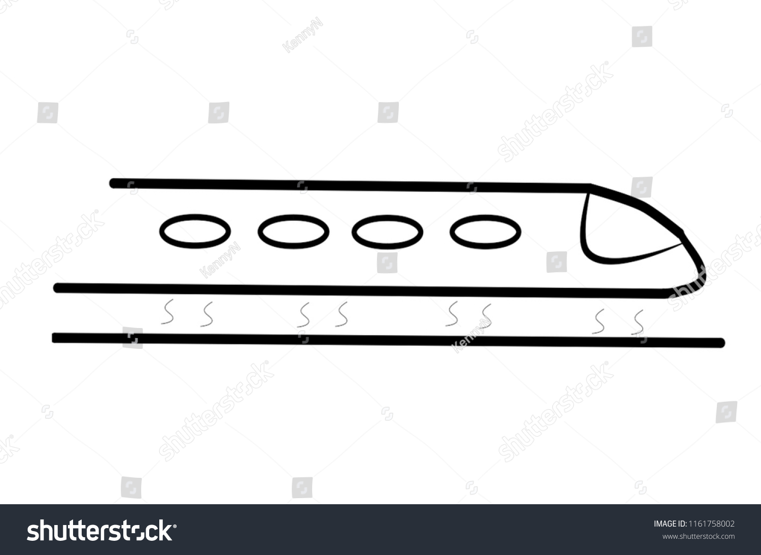 Hovering Train Stock Illustration 1161758002 Shutterstock