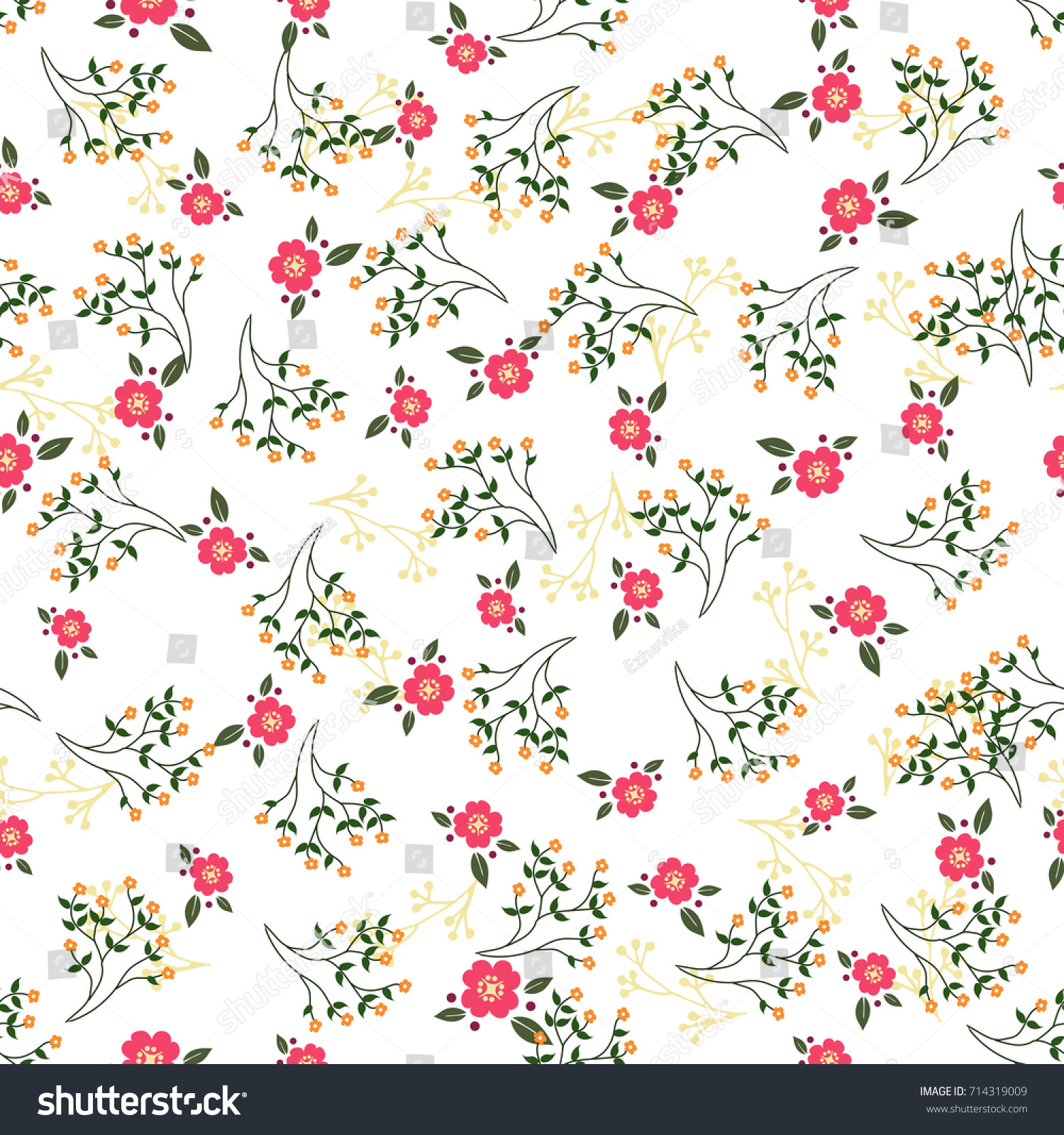 Abstract Seamless Simple Floral Pattern Flower Stock Illustration ...