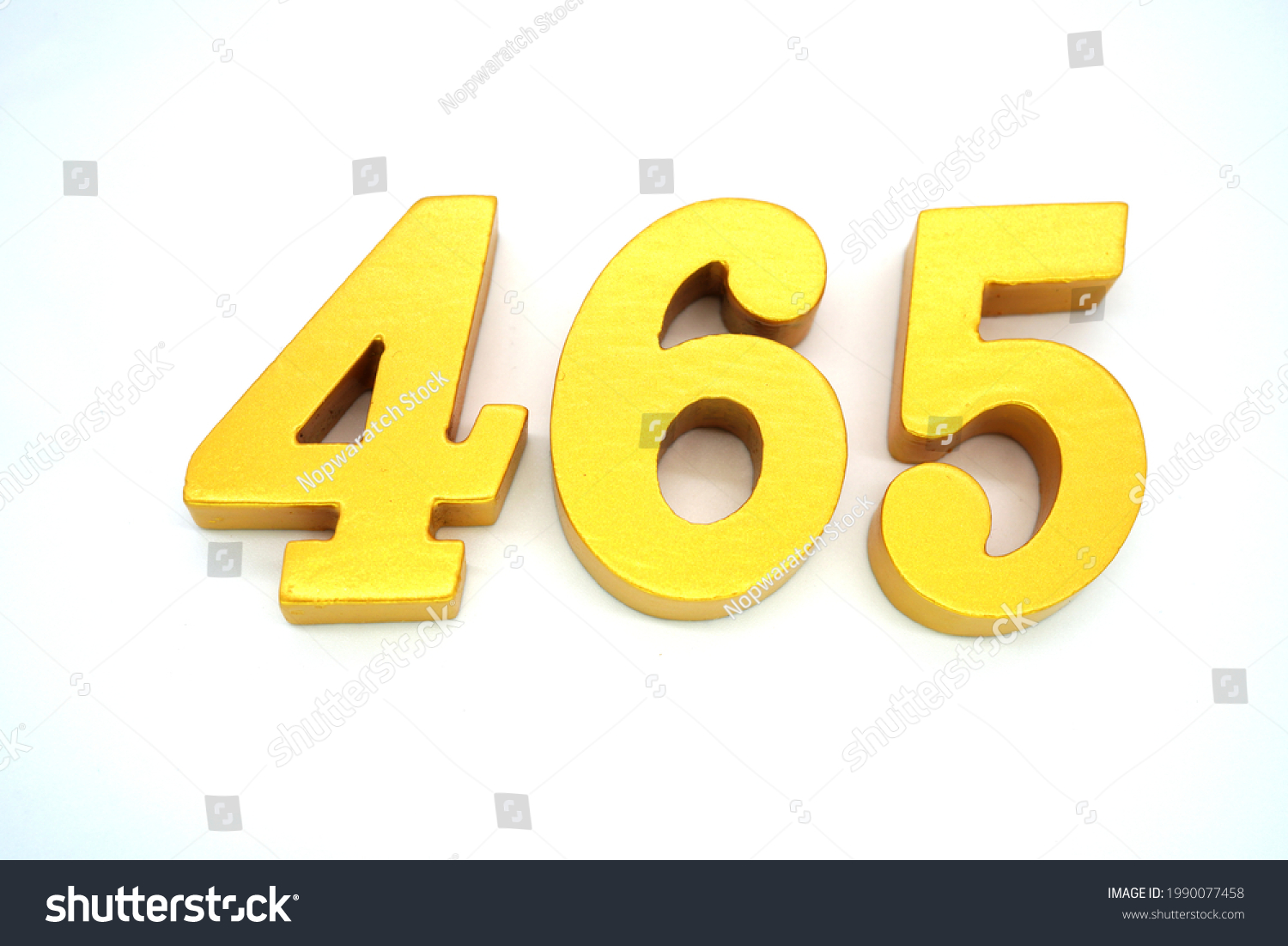 Arabic Numerals 465 Gold On White Stock Photo (Edit Now) 1990077458