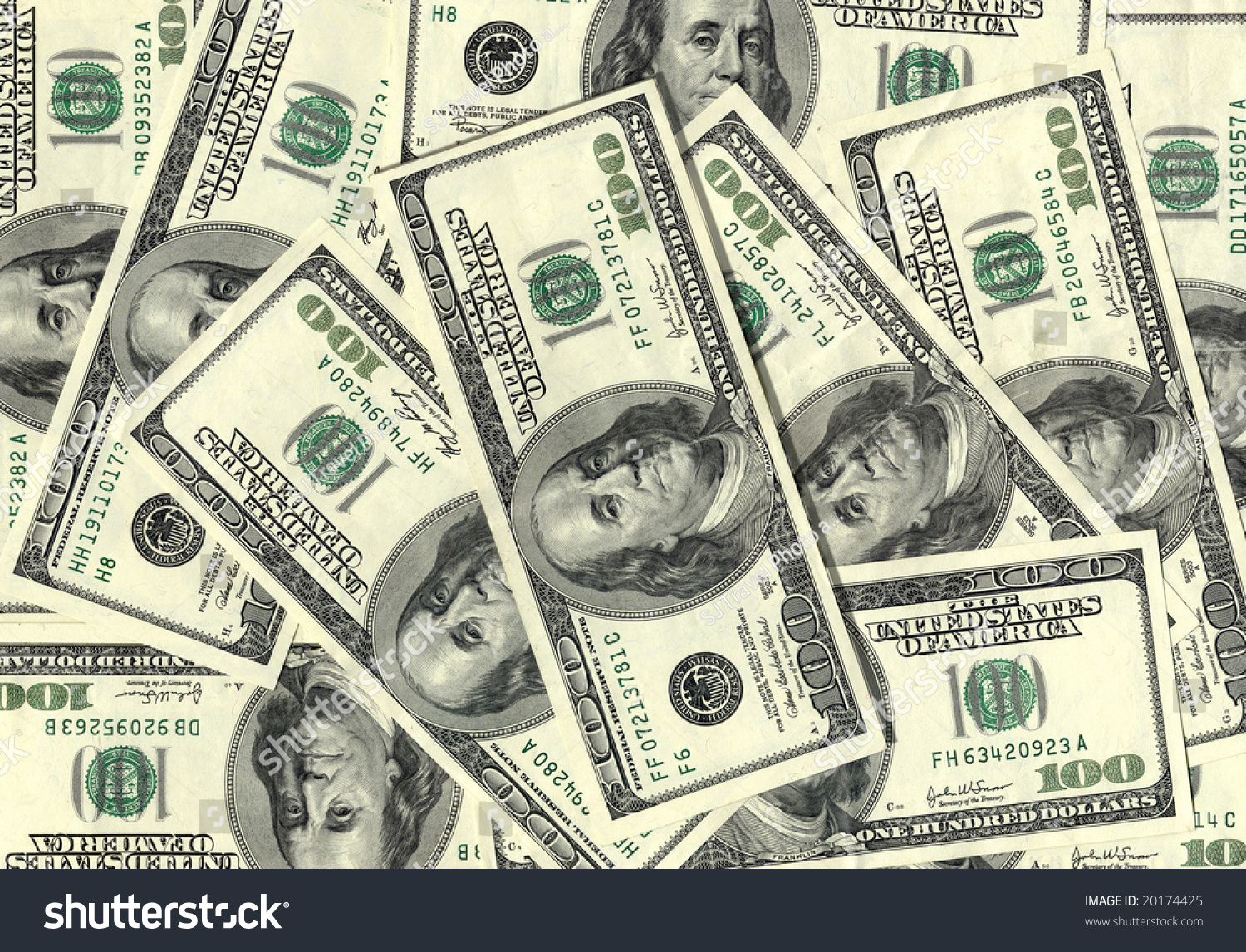 100 Banknotes Background Stock Photo (Edit Now) 20174425