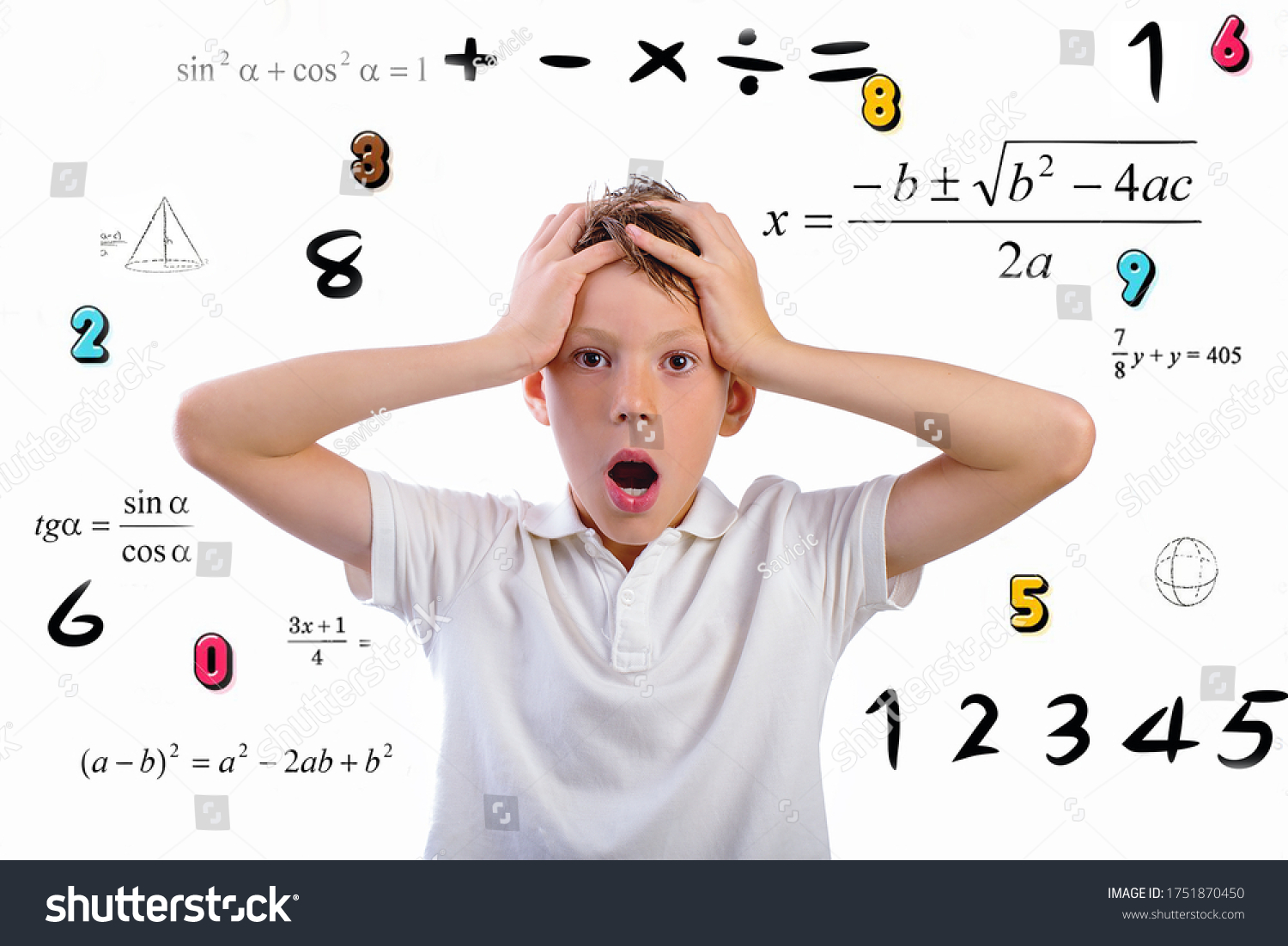 Boy Has Problem Math Stock Photo 1751870450 | Shutterstock