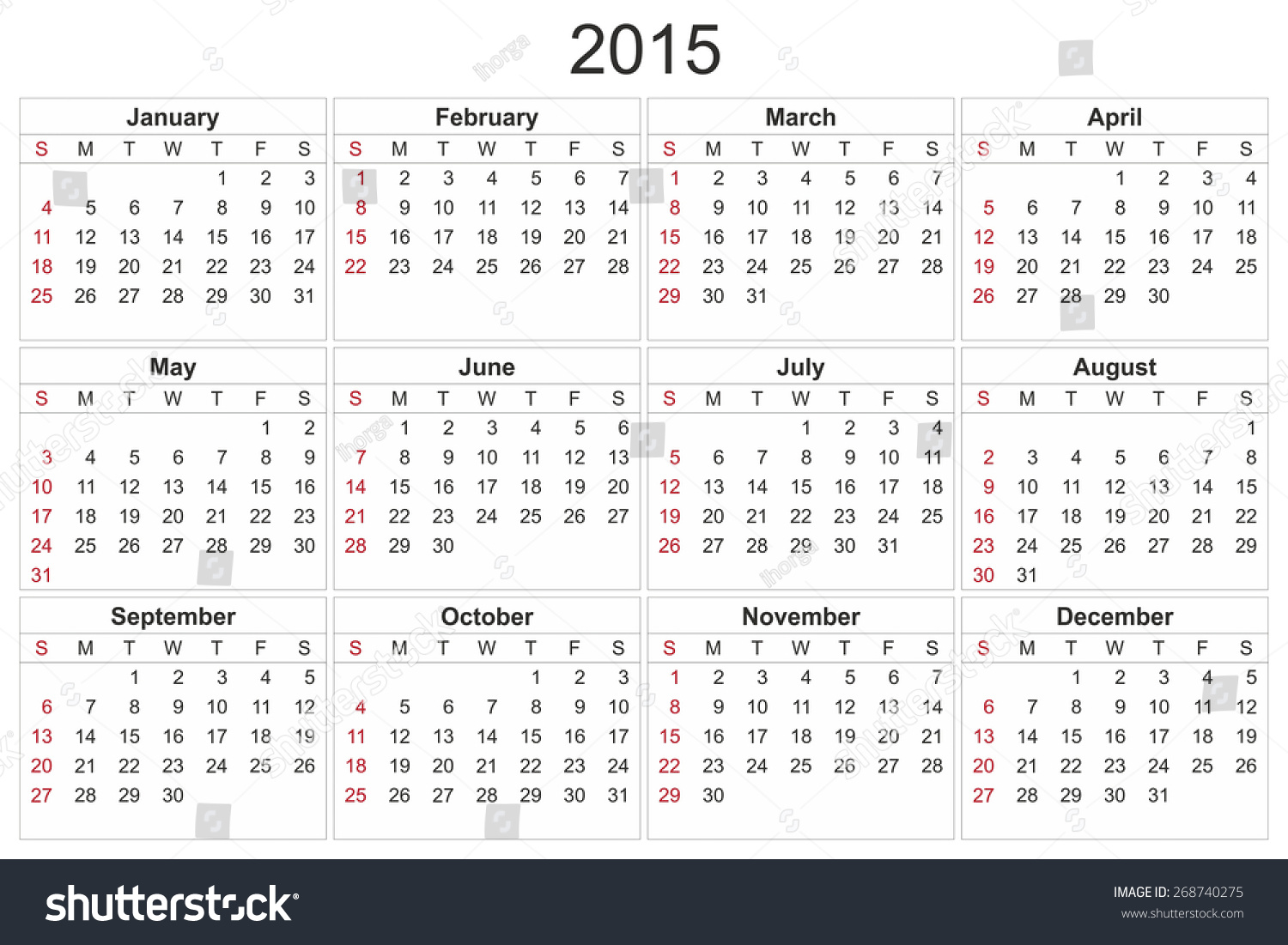 2015 Calendar Designed By Computer Using Stock Illustration 268740275 ...