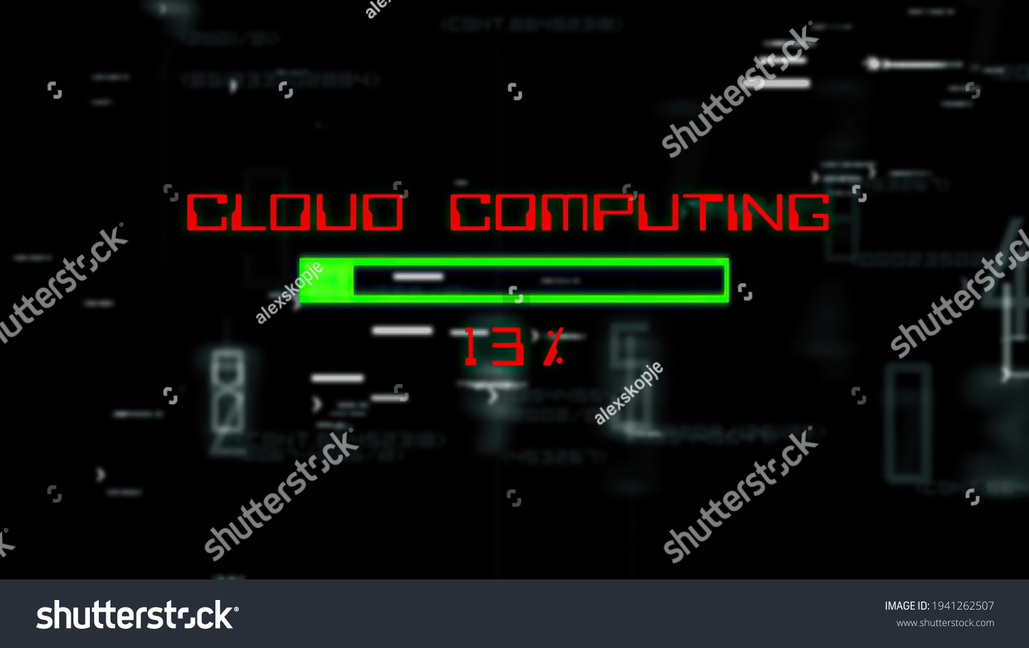 Cloud Computing Process On Digital Background Stock Illustration ...