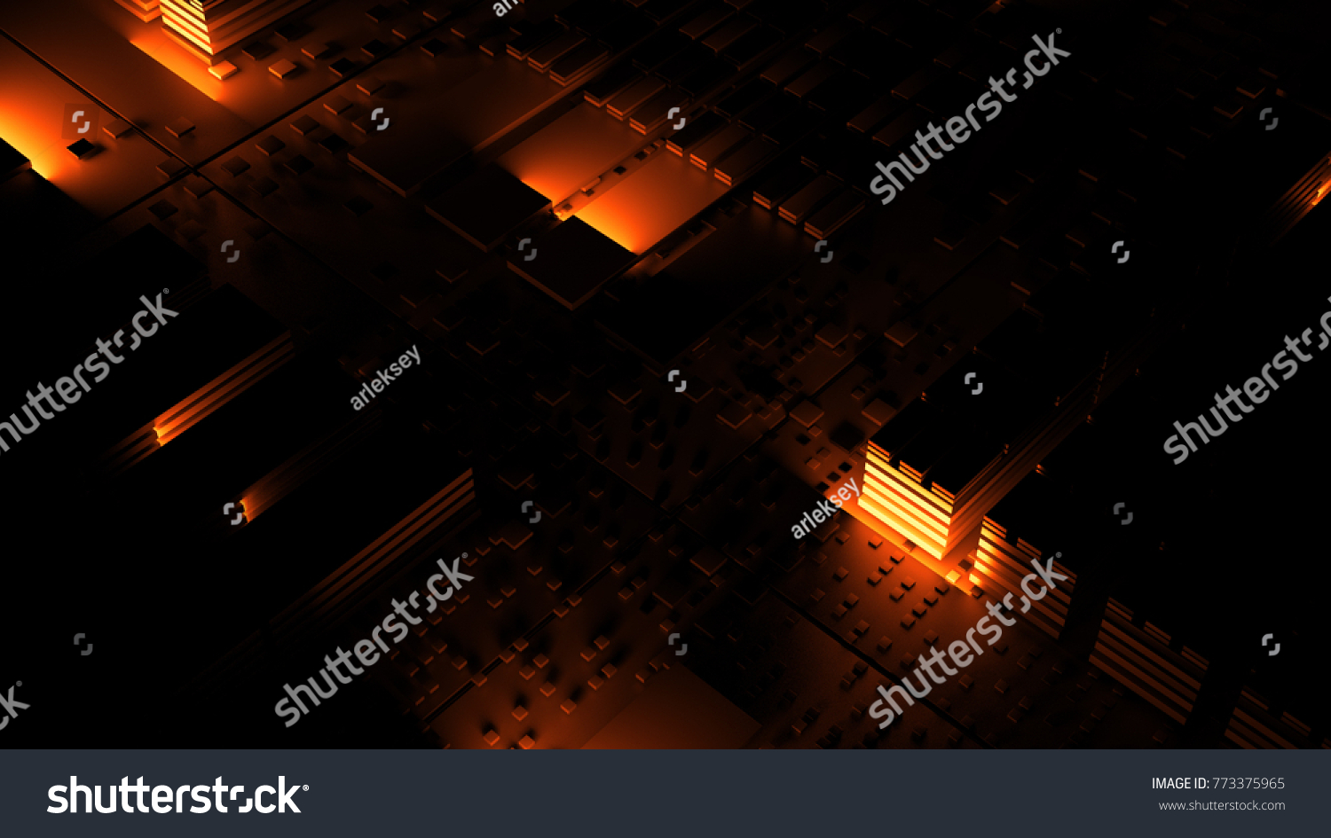 3d Abstract Technology Background Complex Block 스톡 일러스트 773375965 ...