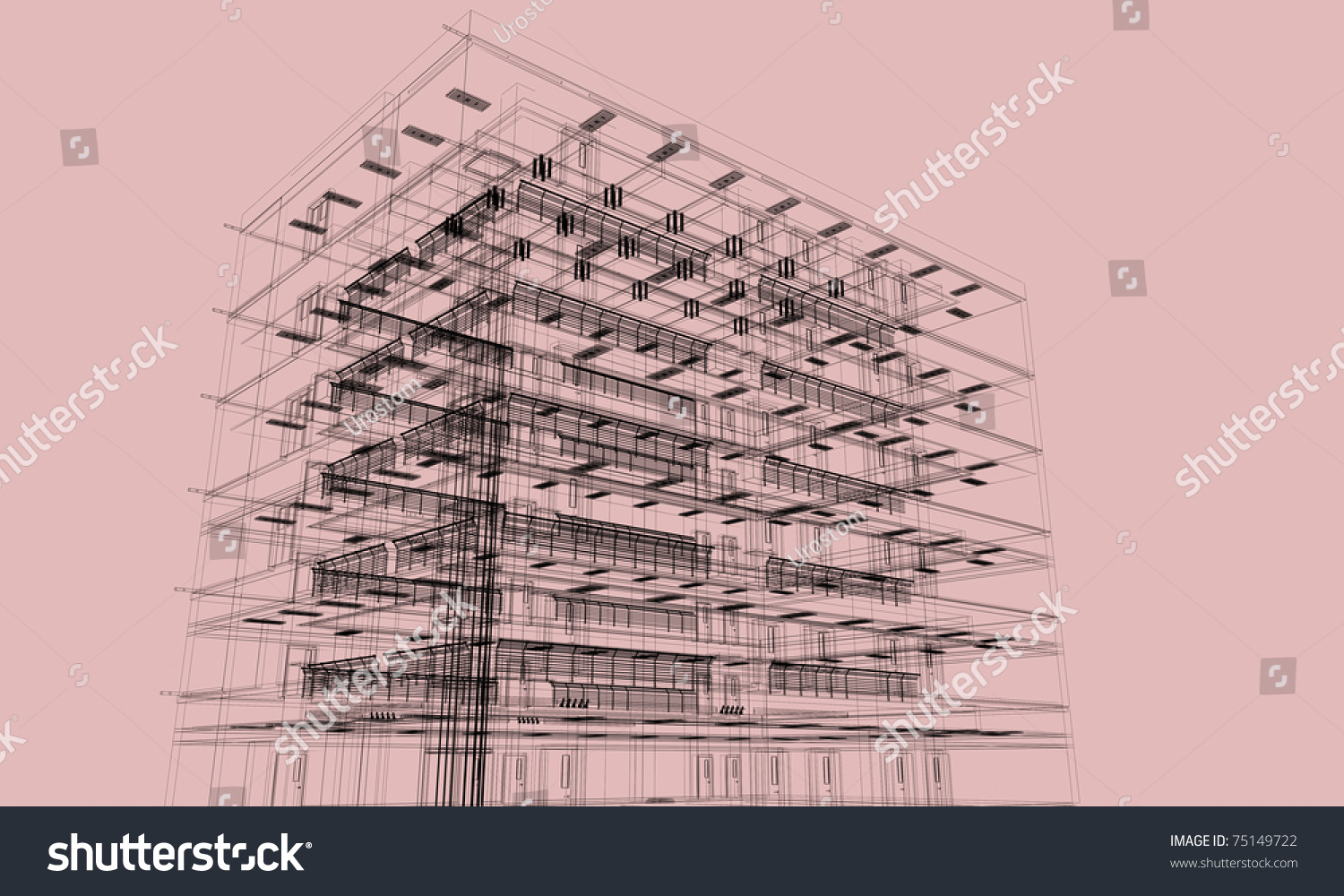 3d Architecture Linear Model Stock Illustration 75149722 | Shutterstock