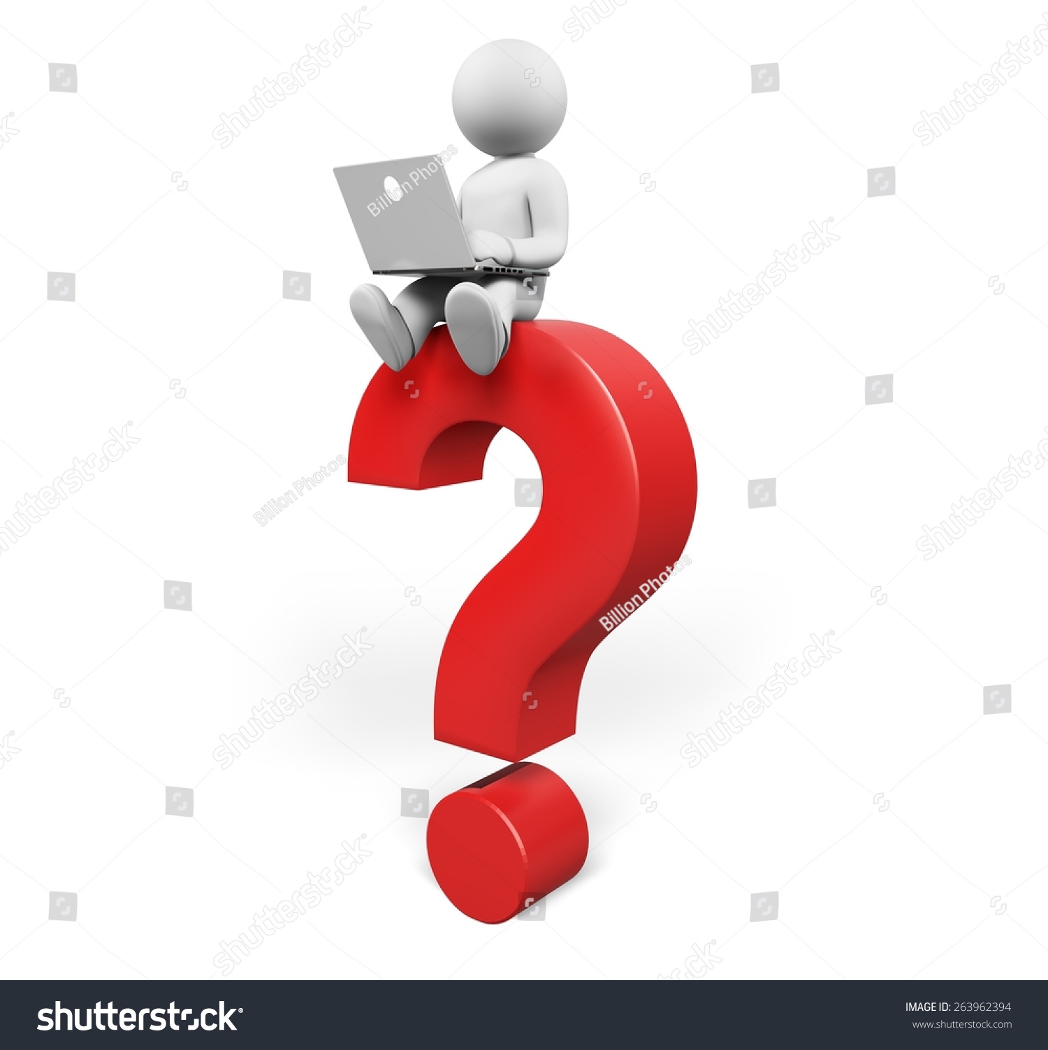 3d Asking Question Mark Threedimensional Shape Stock Illustration ...