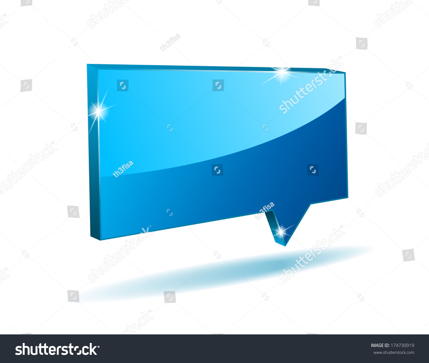 3d Blue Angular Comics Bubble Light Stock Illustration 174730919 ...