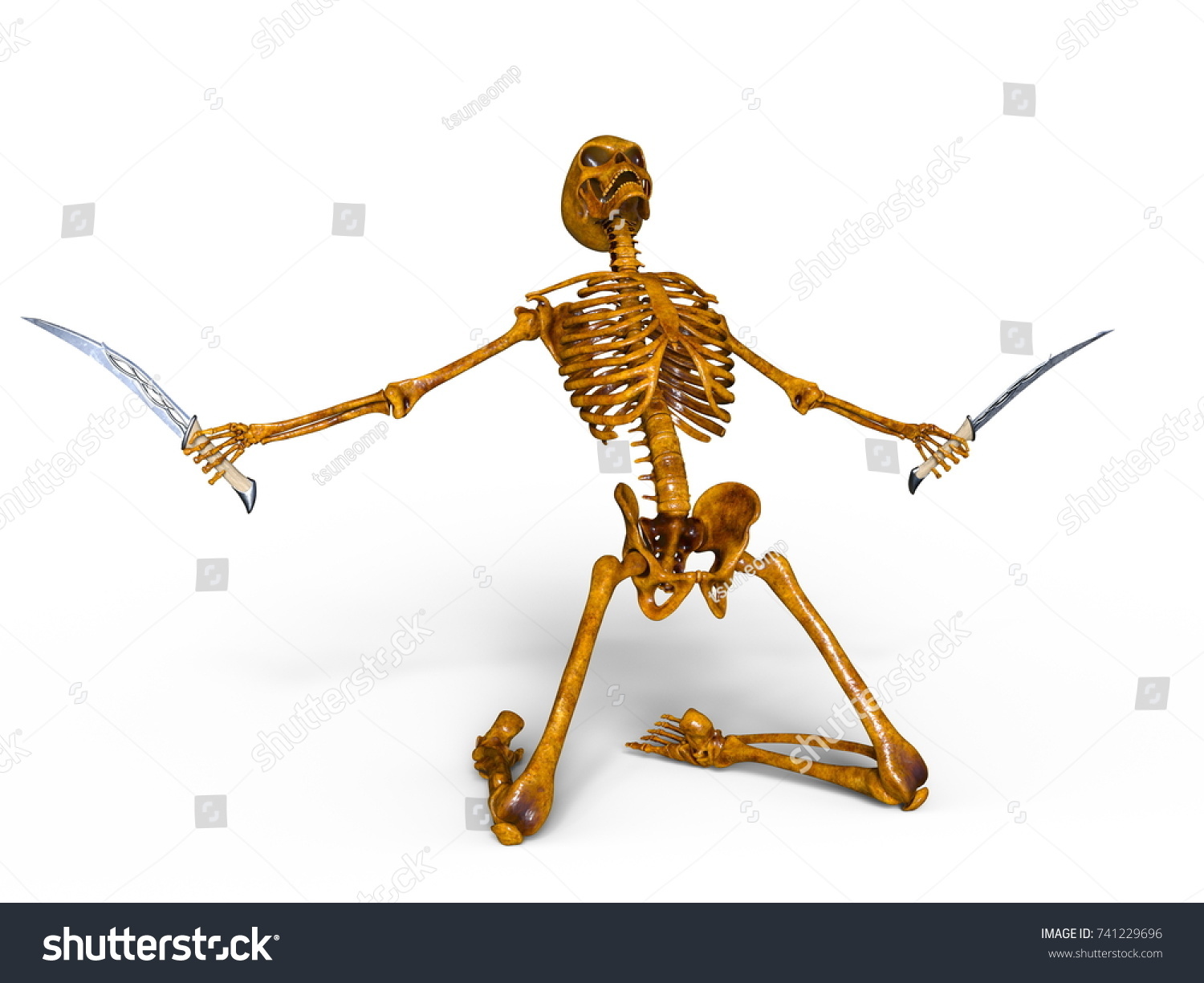 3d Cg Rendering Skeleton Fencer Stock Illustration 741229696 Shutterstock
