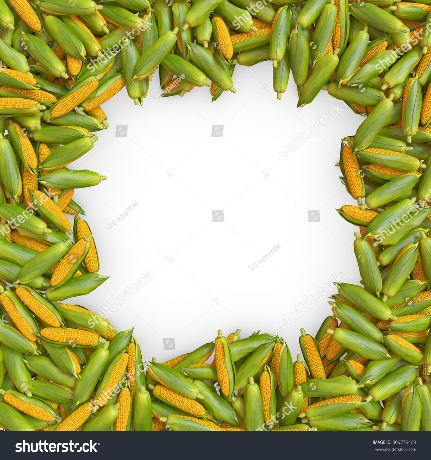 3d Corn Frame Background Stock Illustration 309779408