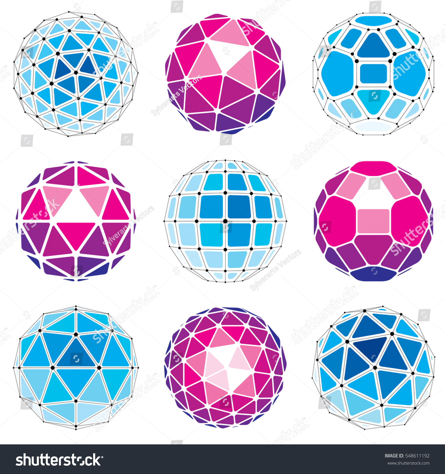 3d Digital Wireframe Spherical Objects Made: ilustración de stock ...