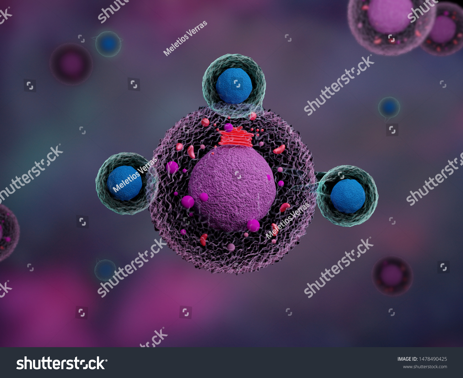3d Illustration Car T Cells Attacking ภาพประกอบสต็อก 1478490425 Shutterstock
