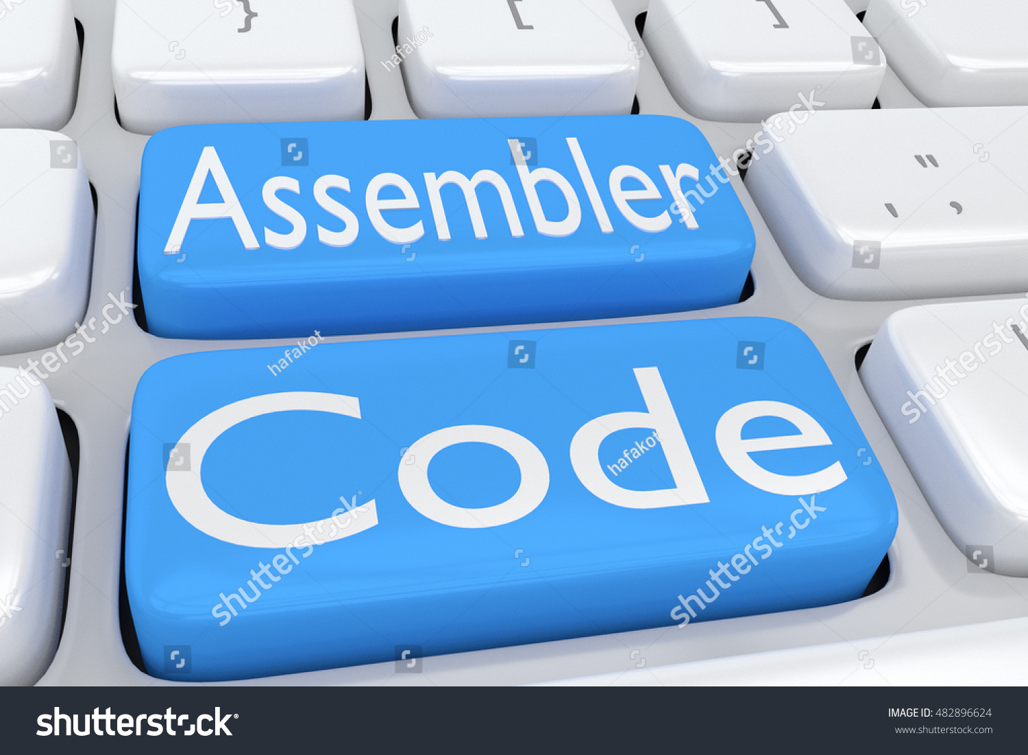 3d Illustration Computer Keyboard Script Assembler Stock Illustration