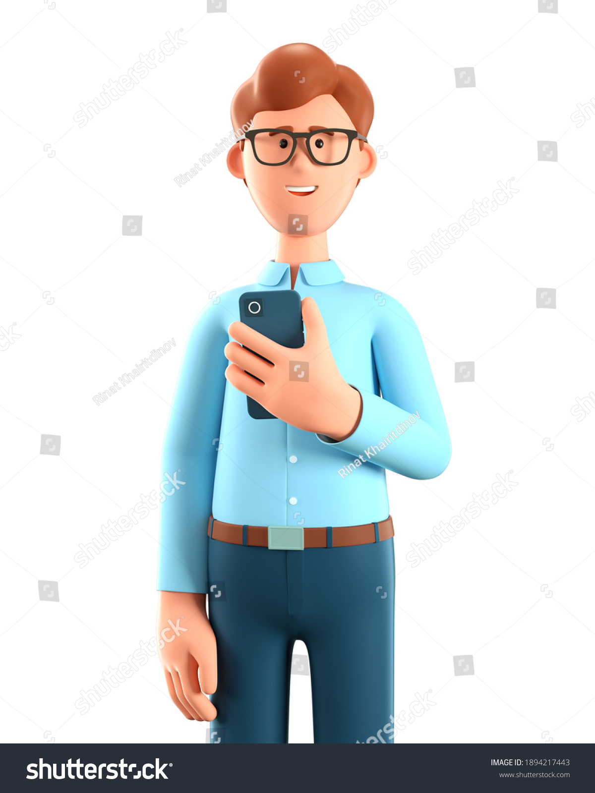Ilustración 3d De Un Hombre Sosteniendo Ilustración De Stock