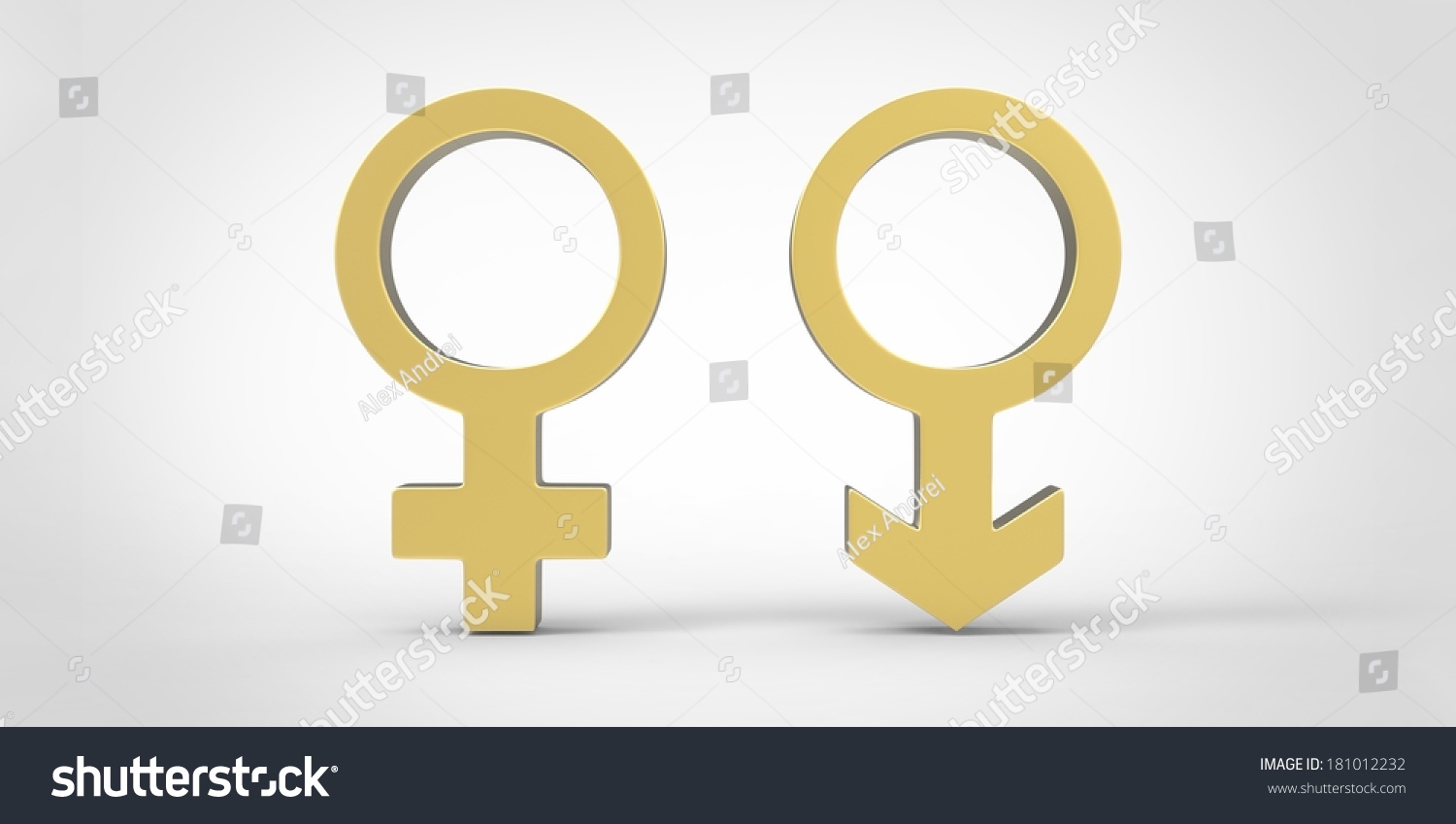 3 D Male Female Sex Symbol ภาพประกอบสต็อก 181012232 Shutterstock