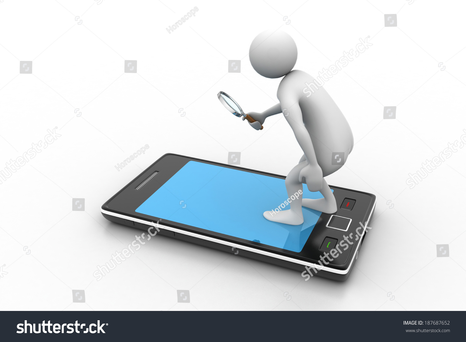 3d Man Analysing Tablet Through Magnifier Stock Illustration 187687652 3d Man Analysing Tablet Through Magnifier Stock Illustration 187687652