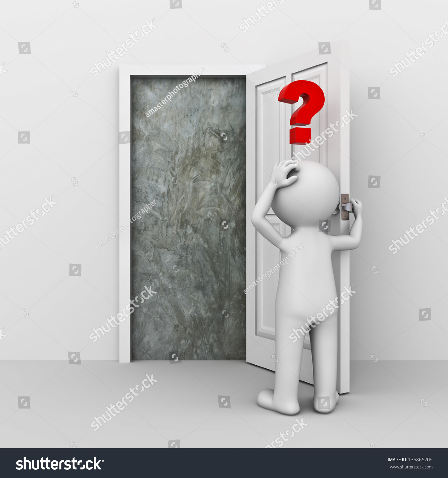 3d Man Facing Problem Concept Stock Illustration 136866209 | Shutterstock