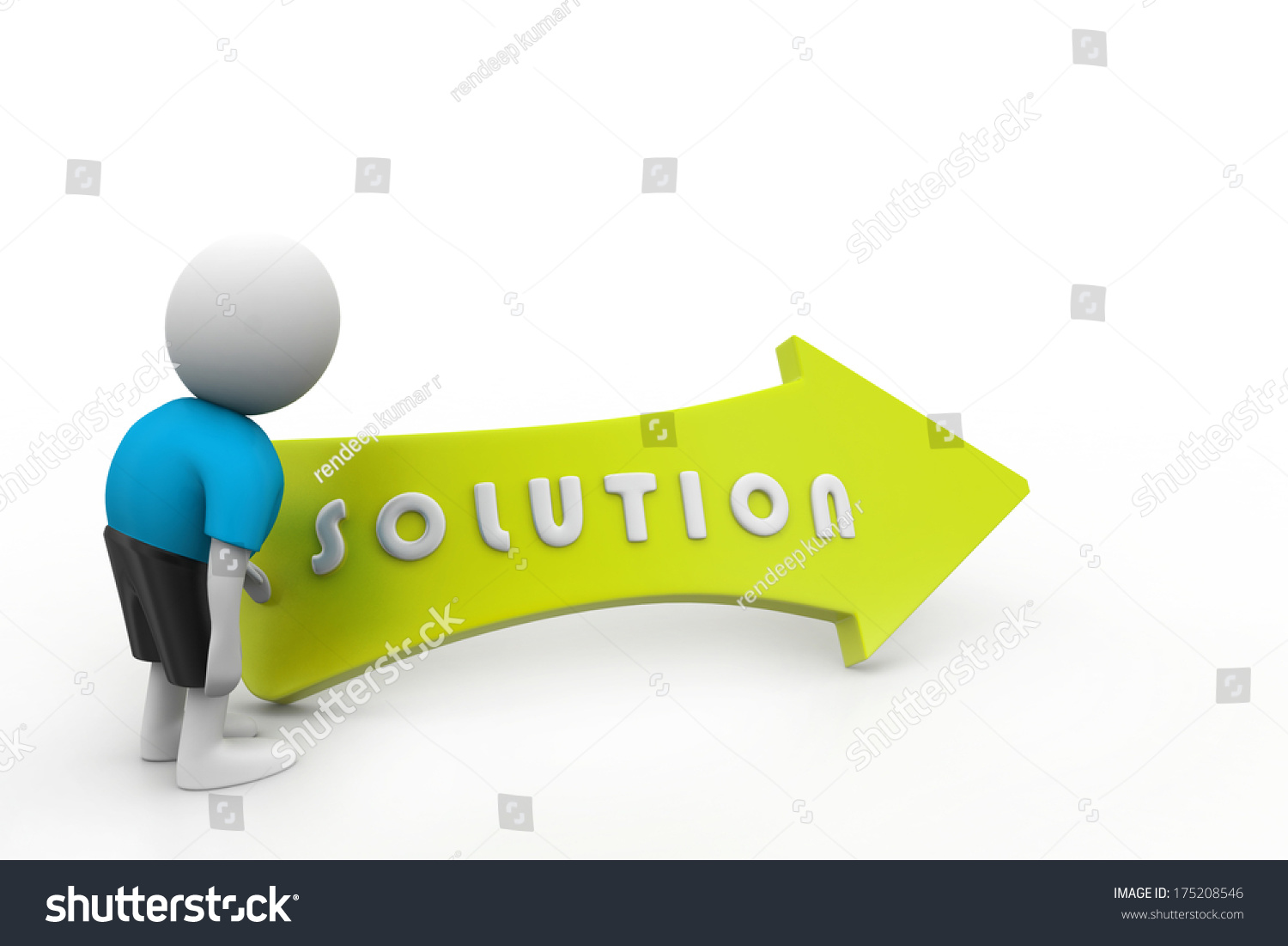 3d Man Solution Stock Illustration 175208546