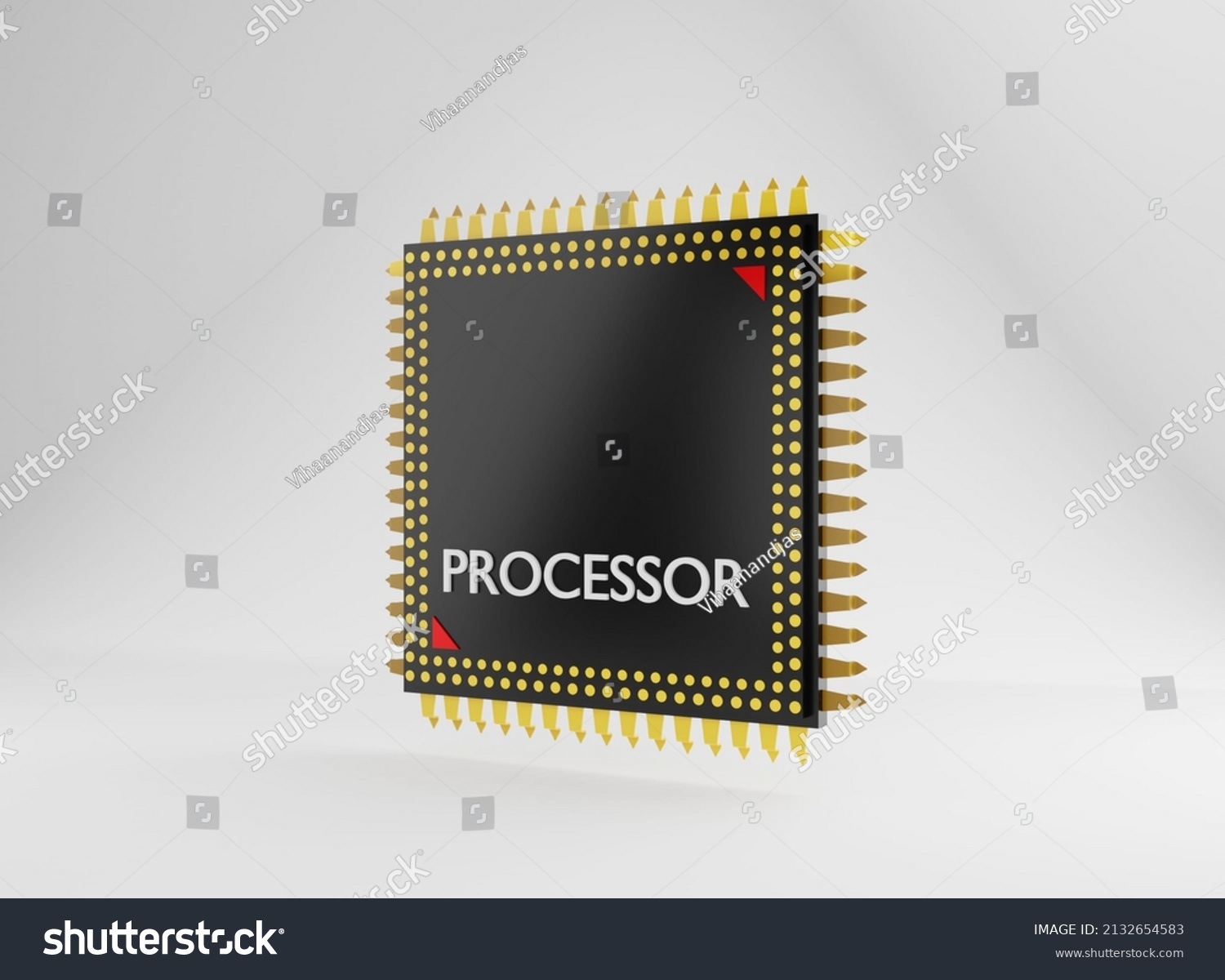3d Mobile Processor Chip Rendered Stock Illustration 2132654583 ...