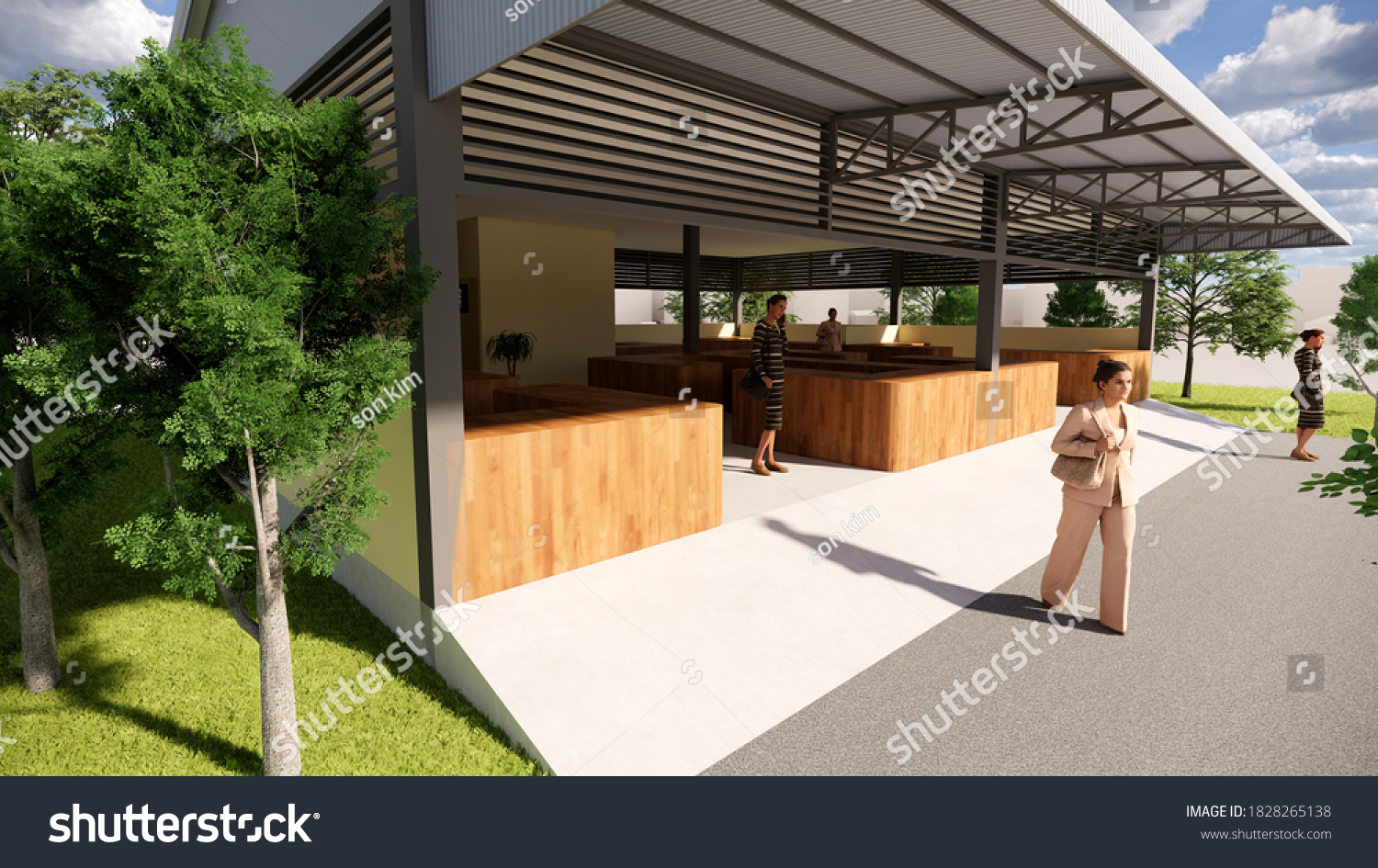 3d Model Rendering Elevation Design Stock Illustration 1828265138 ...