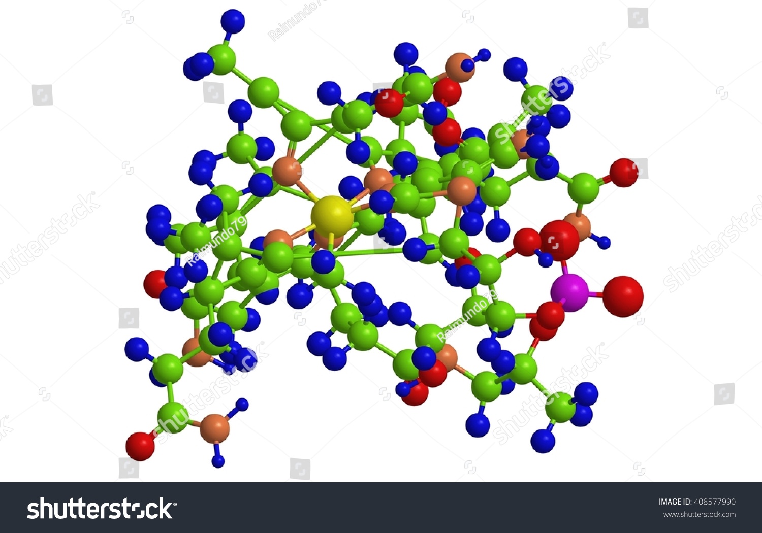 3d Molecular Structure Methylcobalamin Form Vitamin Stock Illustration