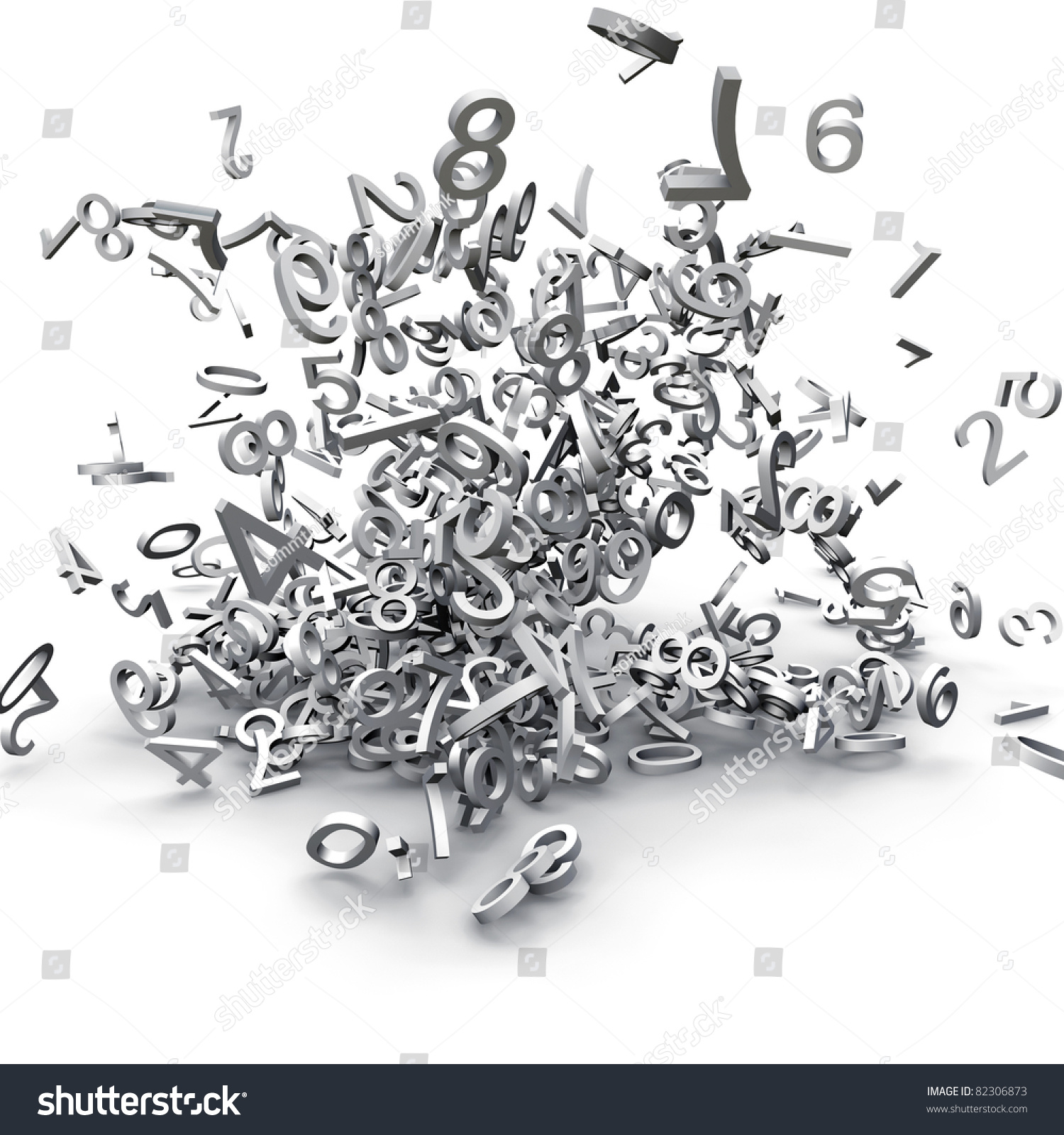 3d Numbers Exploded Big Data Concept Stock Illustration 82306873