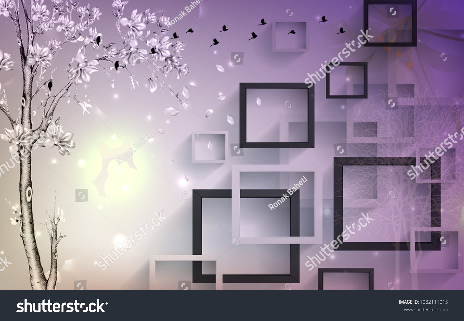 3d Rectangular Abstractions Background Wallpaper Stock Illustration ...