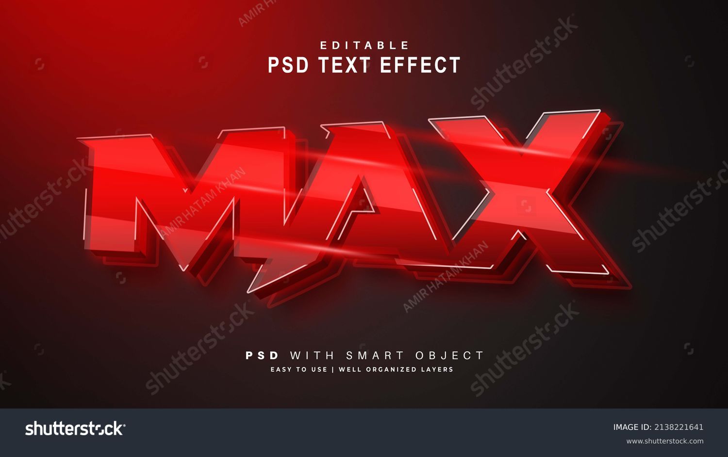 3d Red Max Text Effect Stock Illustration 2138221641 | Shutterstock