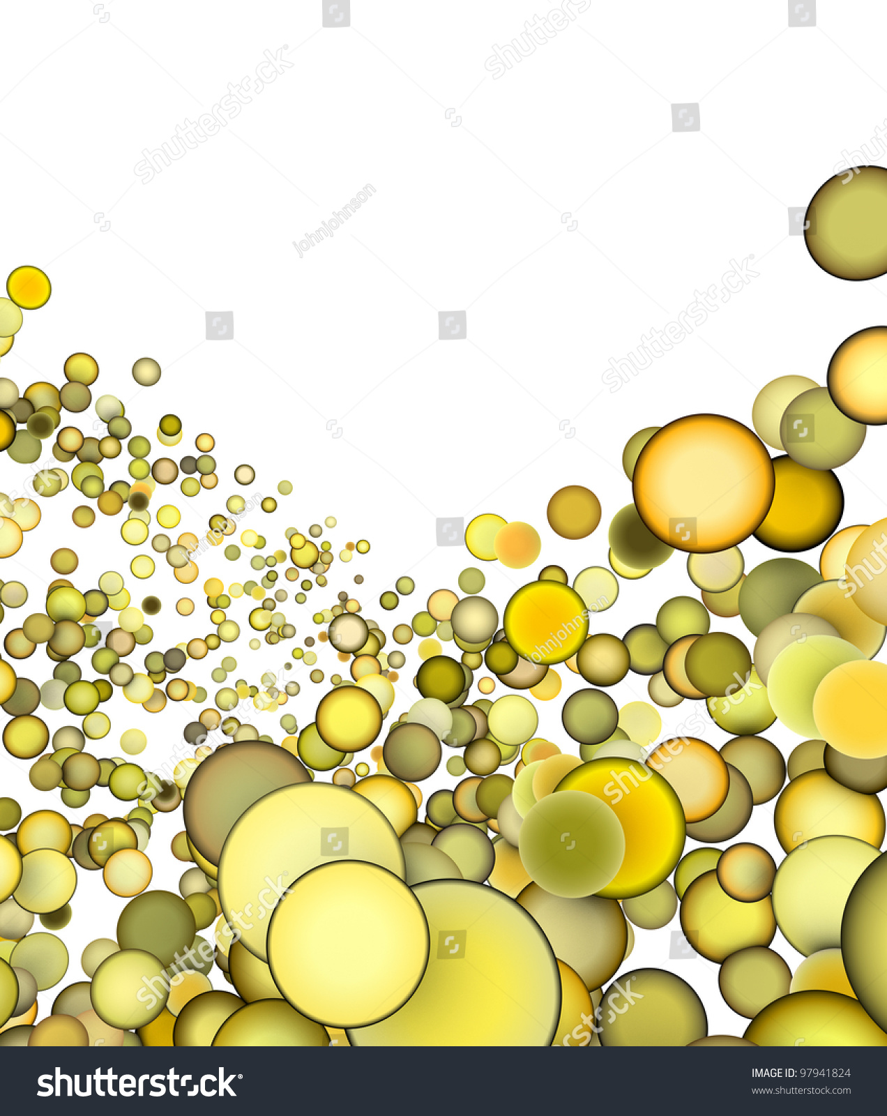 3d Render Abstract Multiple Yellow Bubble Stock Illustration 97941824 ...