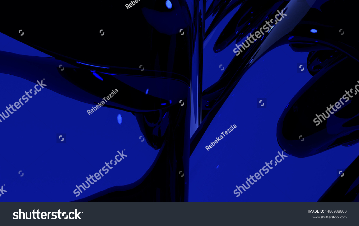 3d Render Blue Abstract Shape Stock Illustration 1480938800