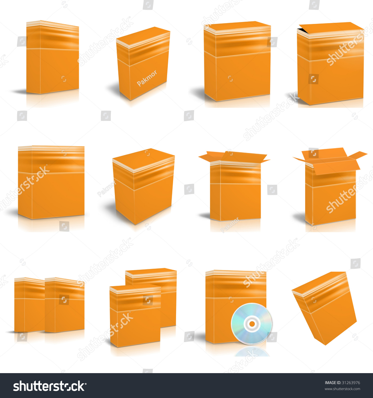 3d Render Boxes On White Background Stock Illustration 31263976 ...