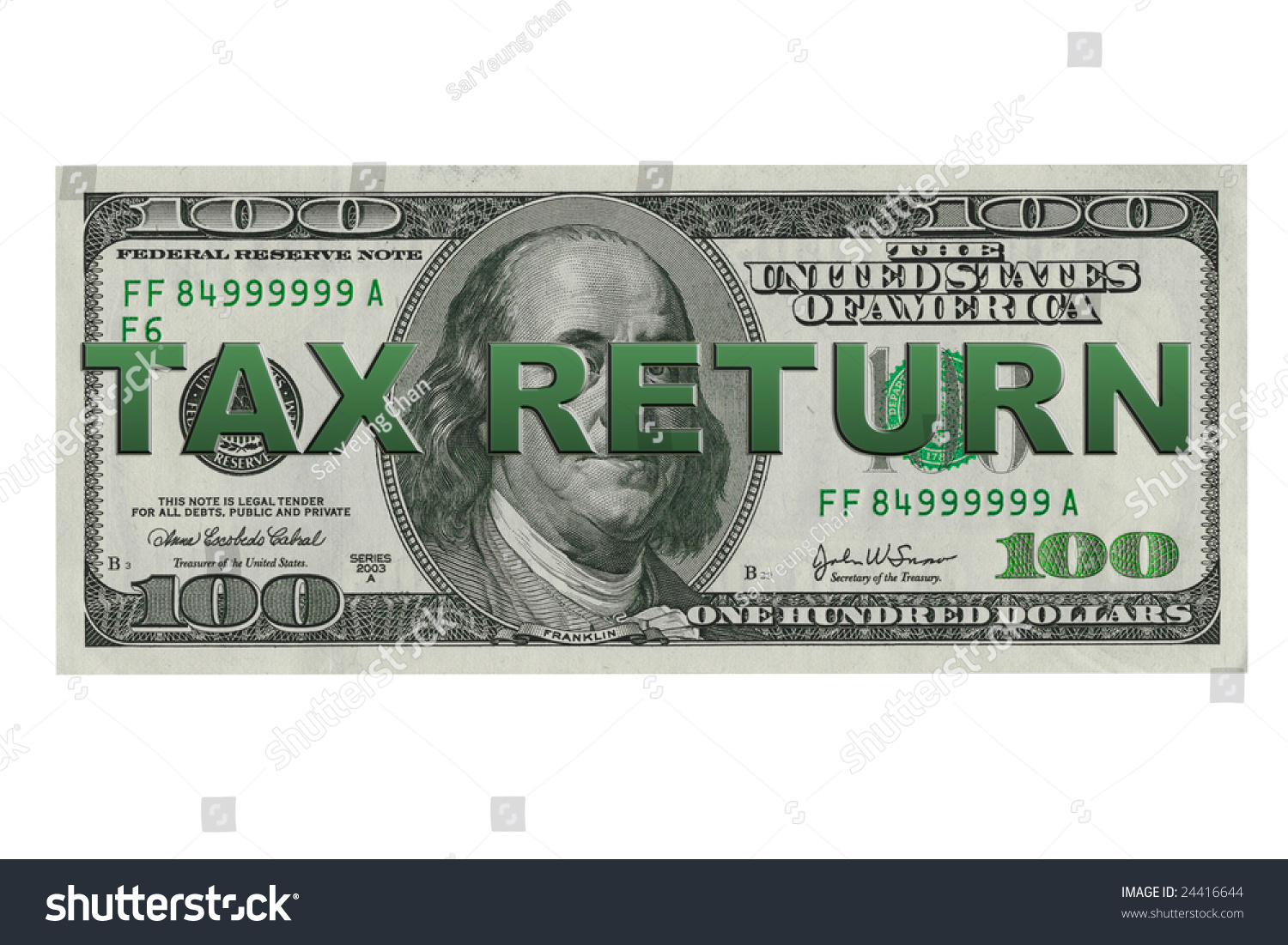 3d Render 100 Dollar Bill Stock Illustration 24416644