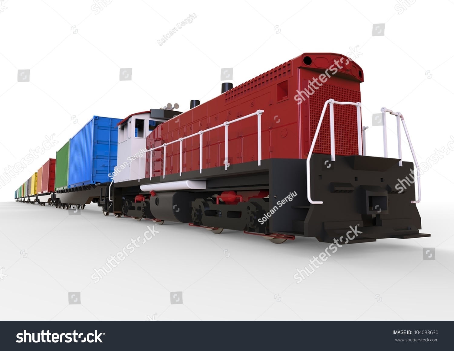 3d Render Image Representing Cargo Train Stock Illustration 404083630 ...