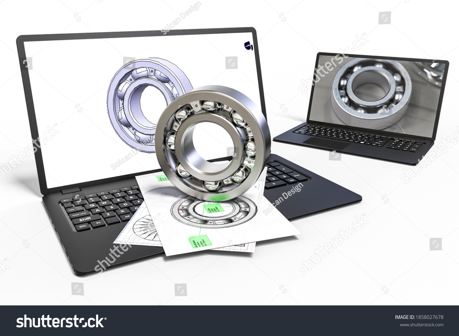 3d Render Image Representing Cad Process Stock Illustration 1858027678 ...