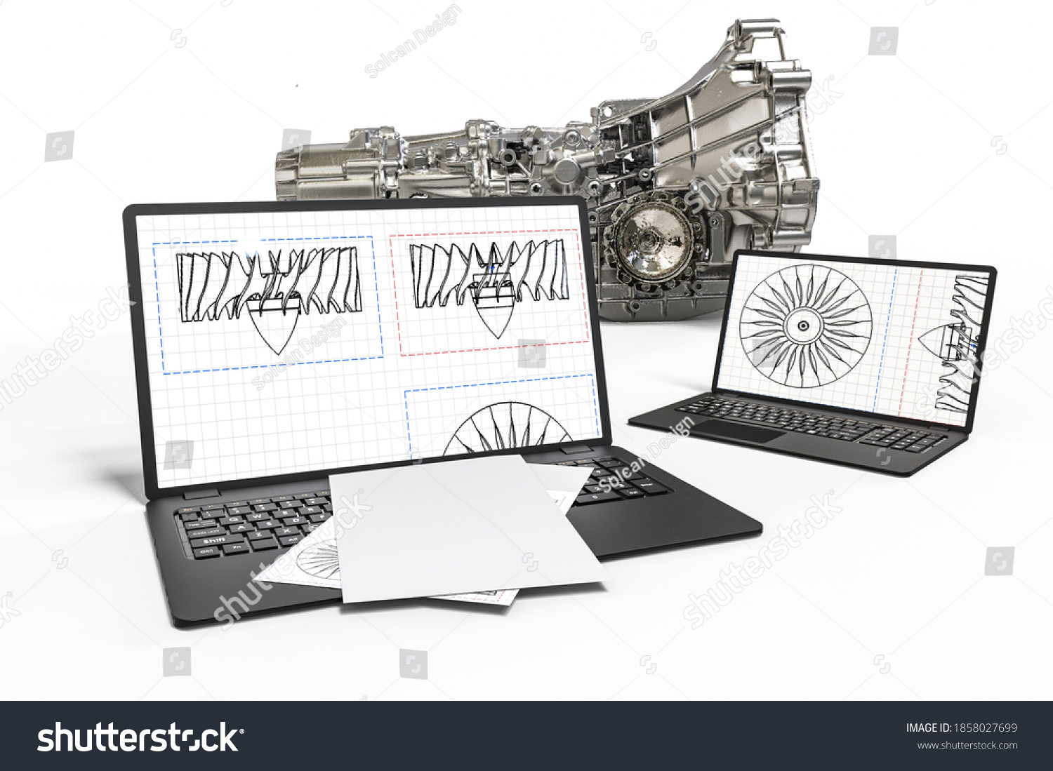 3d Render Image Representing Cad Process Stock Illustration 1858027699 ...
