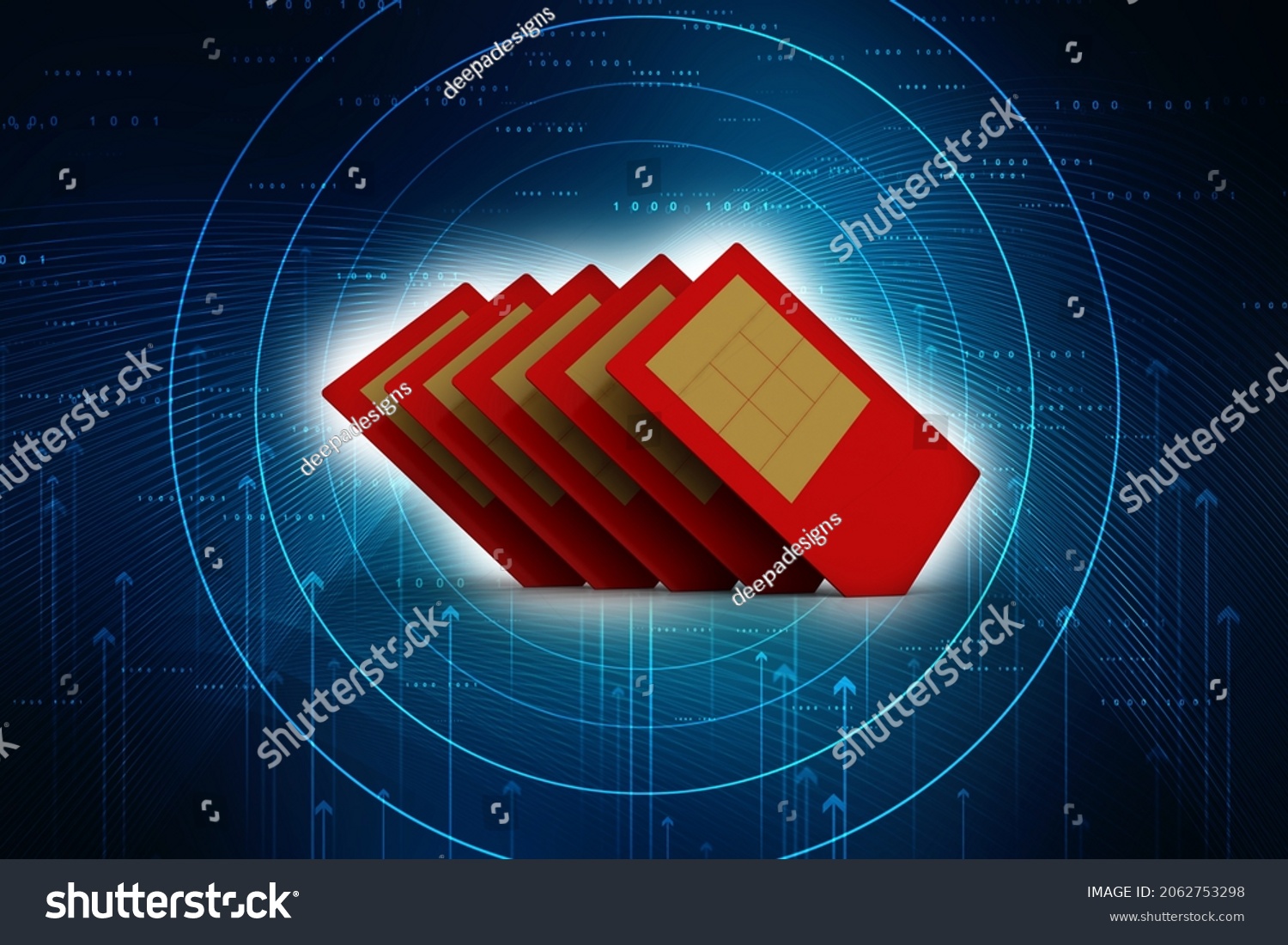 3d Render Mobile Sim Network Stock Illustration 2062753298 | Shutterstock