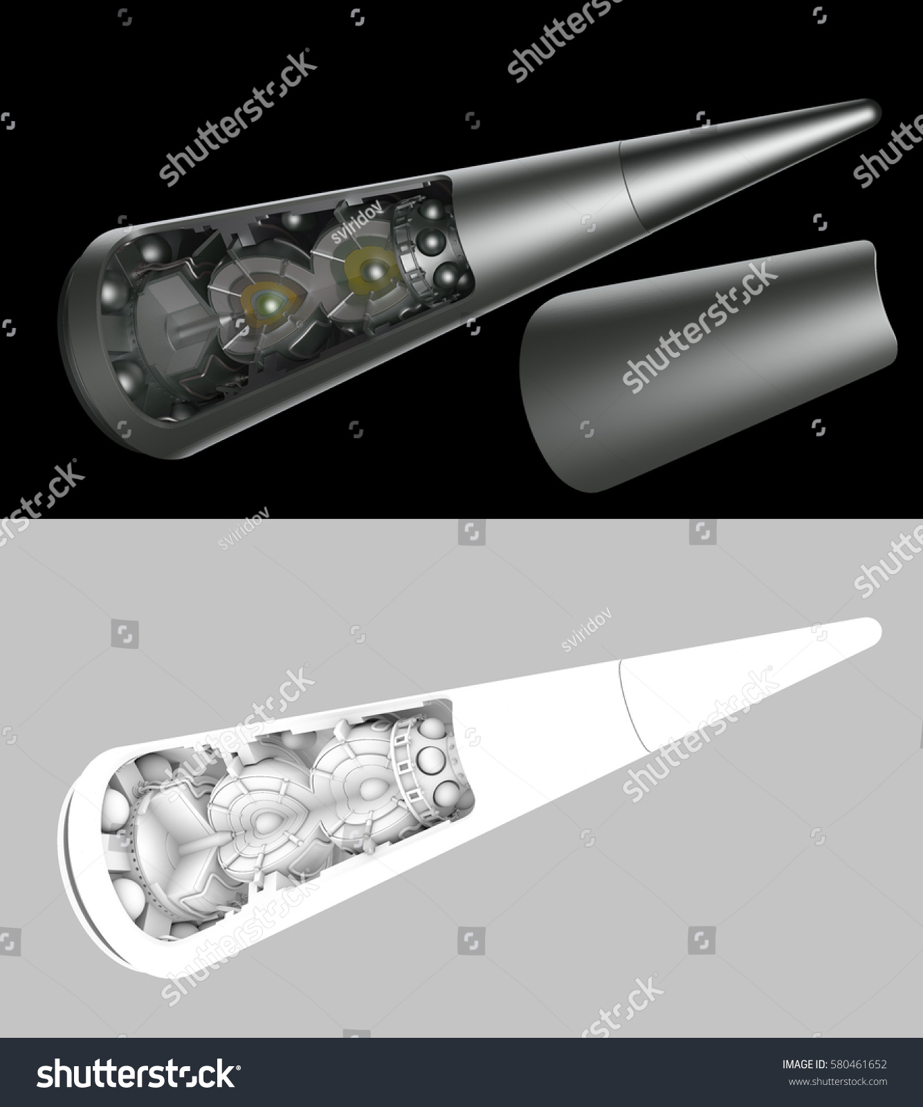 3d Render Thermonuclear Warhead Stock Illustration 580461652
