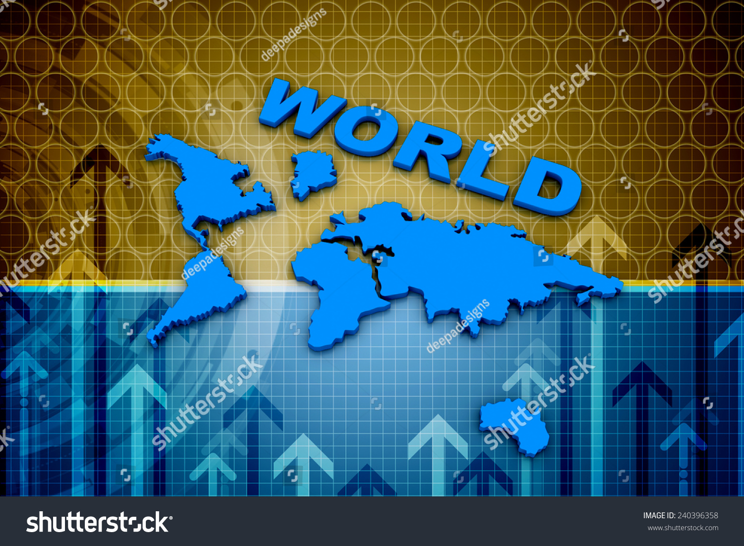 3d Render World Map Stock Illustration 240396358 | Shutterstock