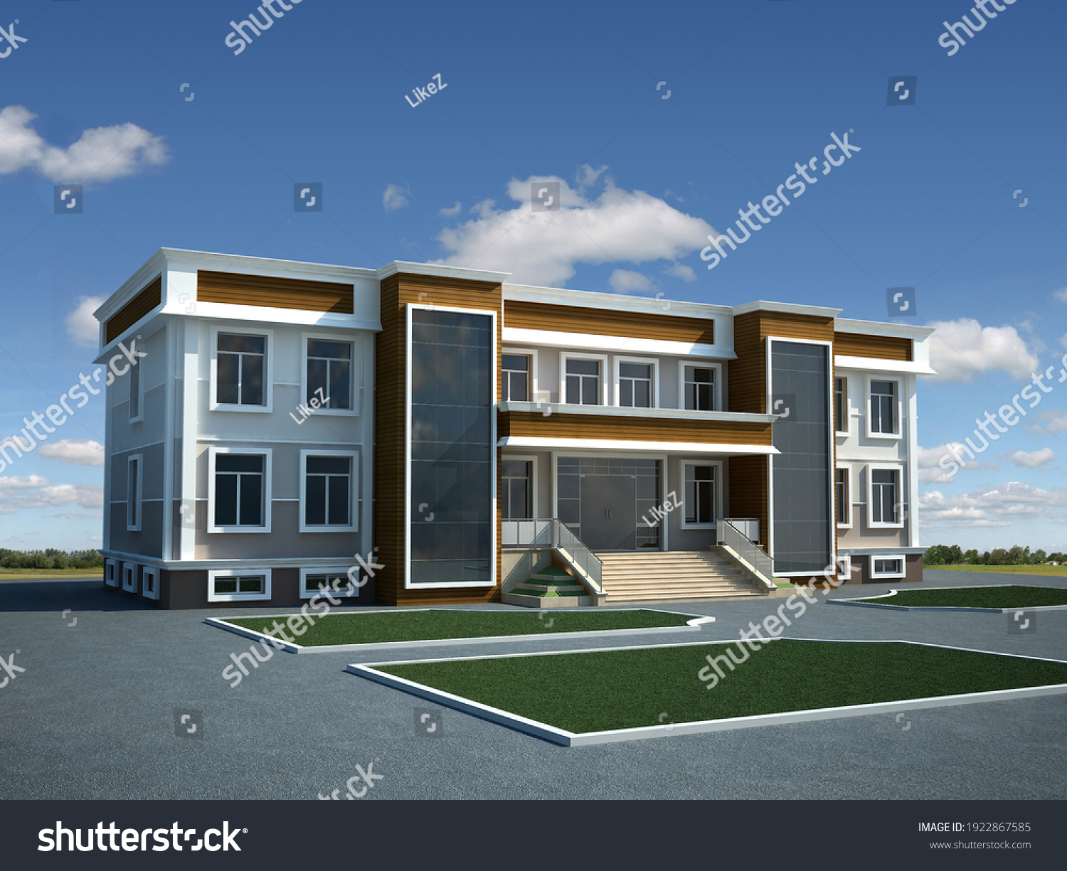 3d Rendering 3d Image Render Building Stock Illustration 1922867585 ...