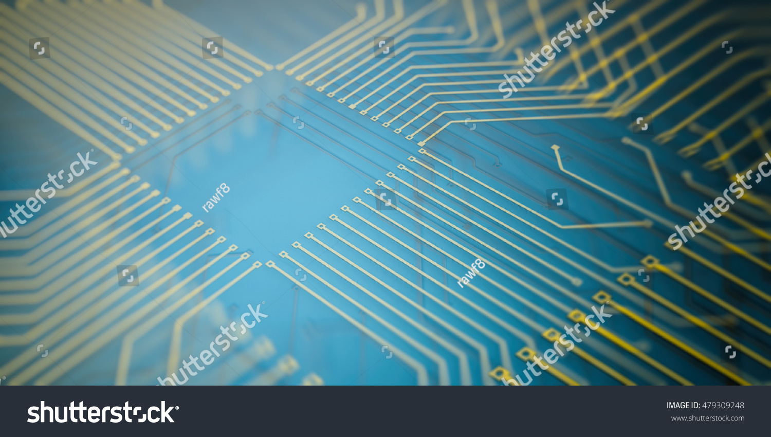 3d Rendering Electronic Circuit Cpu Processor Stock Illustration ...
