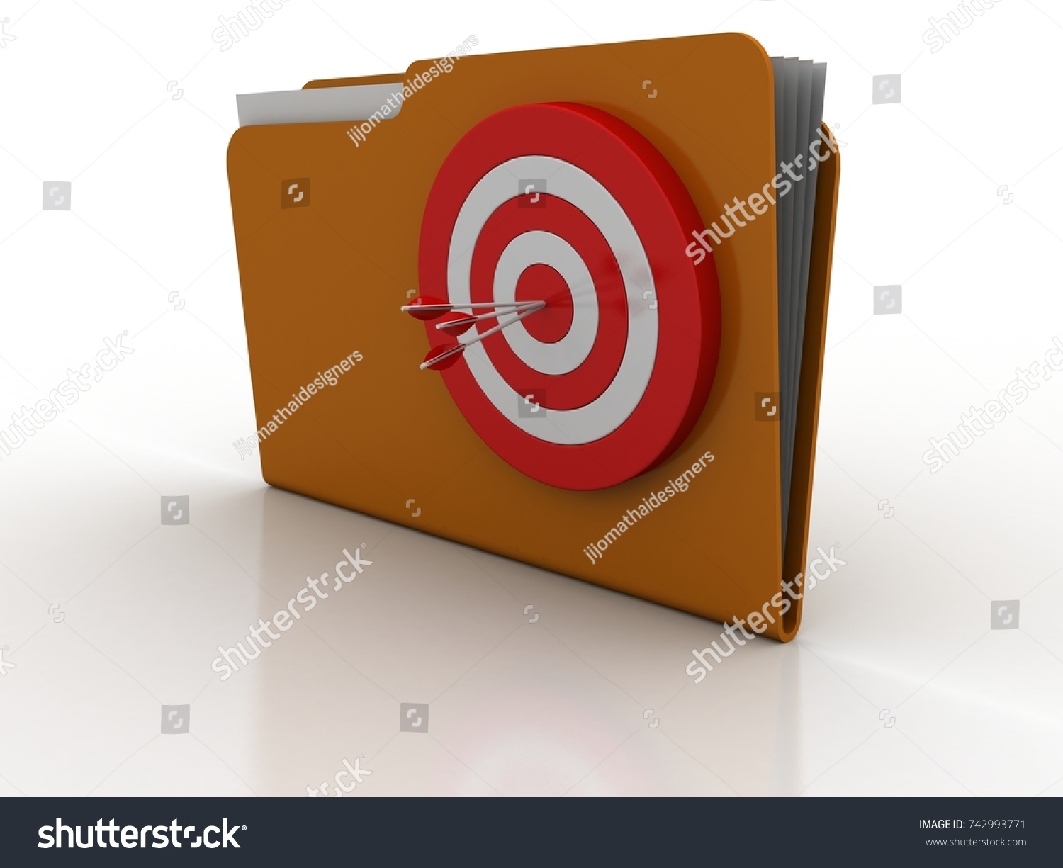 3d Rendering Folder Icon Target Stock Illustration 742993771