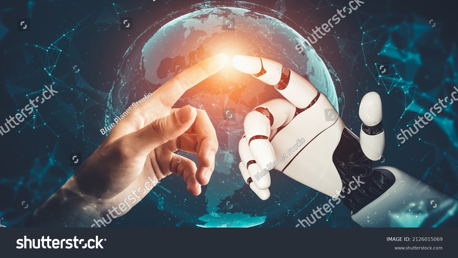 3d Rendering Futuristic Droid Robot Technology Stock Photo (Edit Now) 2126015069