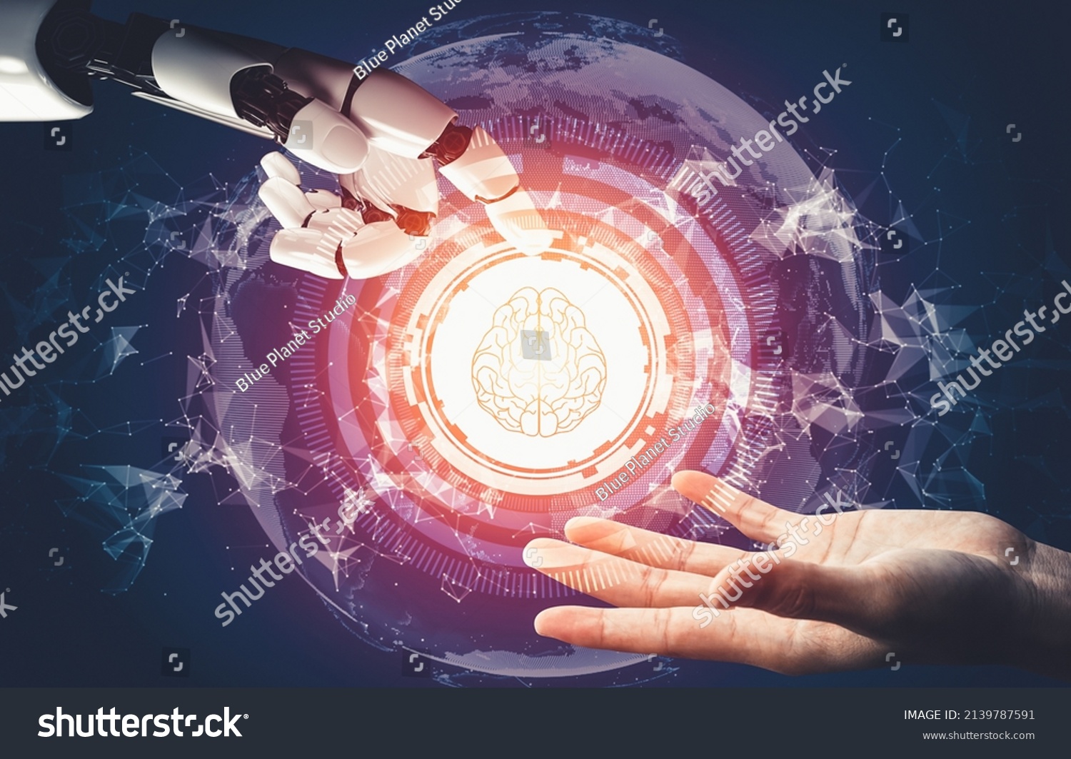 3d Rendering Futuristic Droid Robot Technology Stock Illustration ...