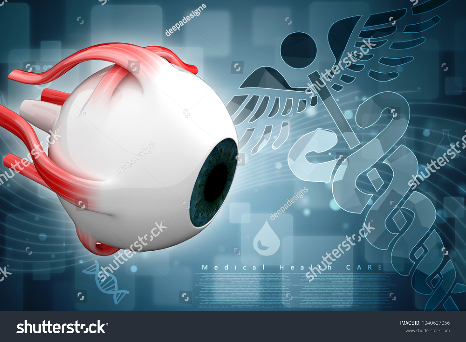 3d Rendering Human Eye Structure Stock Illustration 1040627056 ...