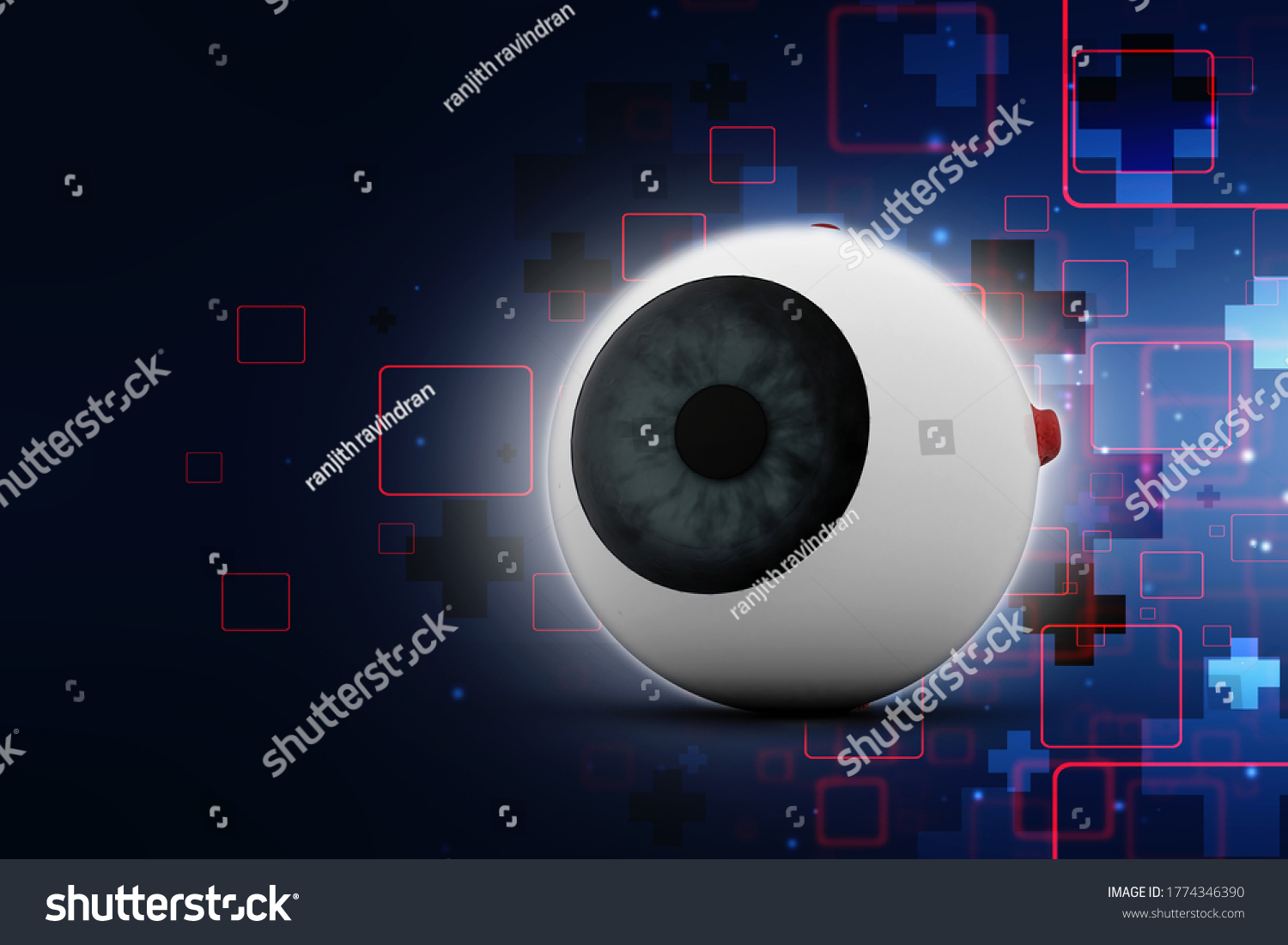 3d Rendering Human Eye Structure Stock Illustration 1774346390 ...